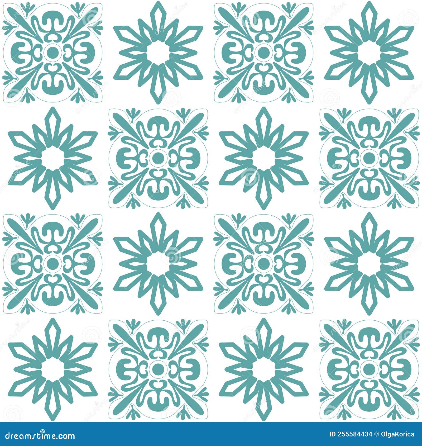 Azulejo Seamless Pattern Stylish Trendy Ceramic Tile Design Element for ...