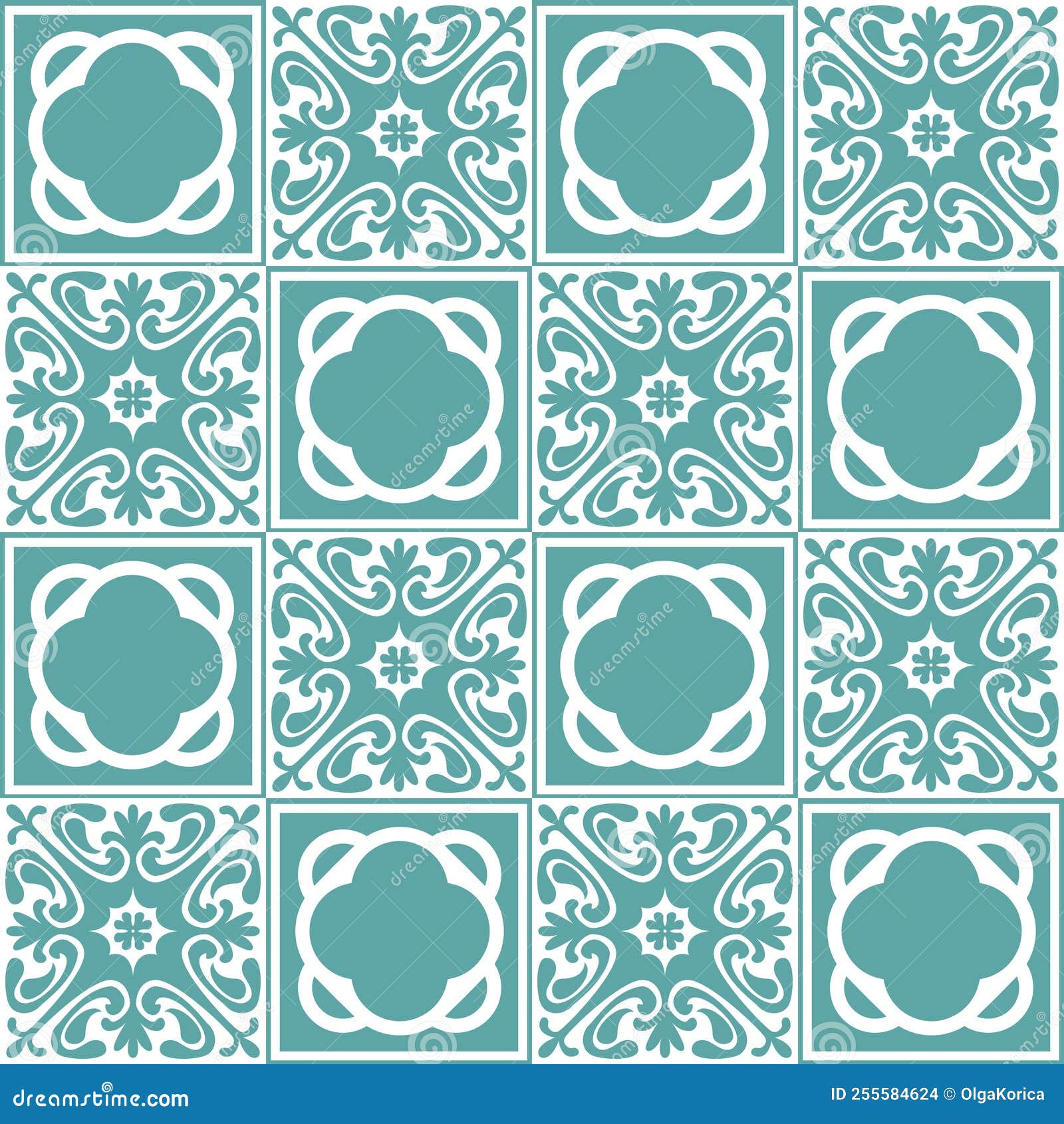 Azulejo Seamless Pattern Stylish Trendy Ceramic Tile Design Element for ...