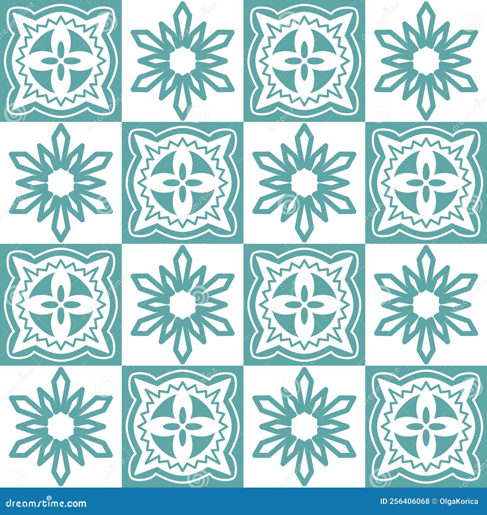 Azulejo Seamless Pattern Stylish Trendy Ceramic Tile Design Element for ...