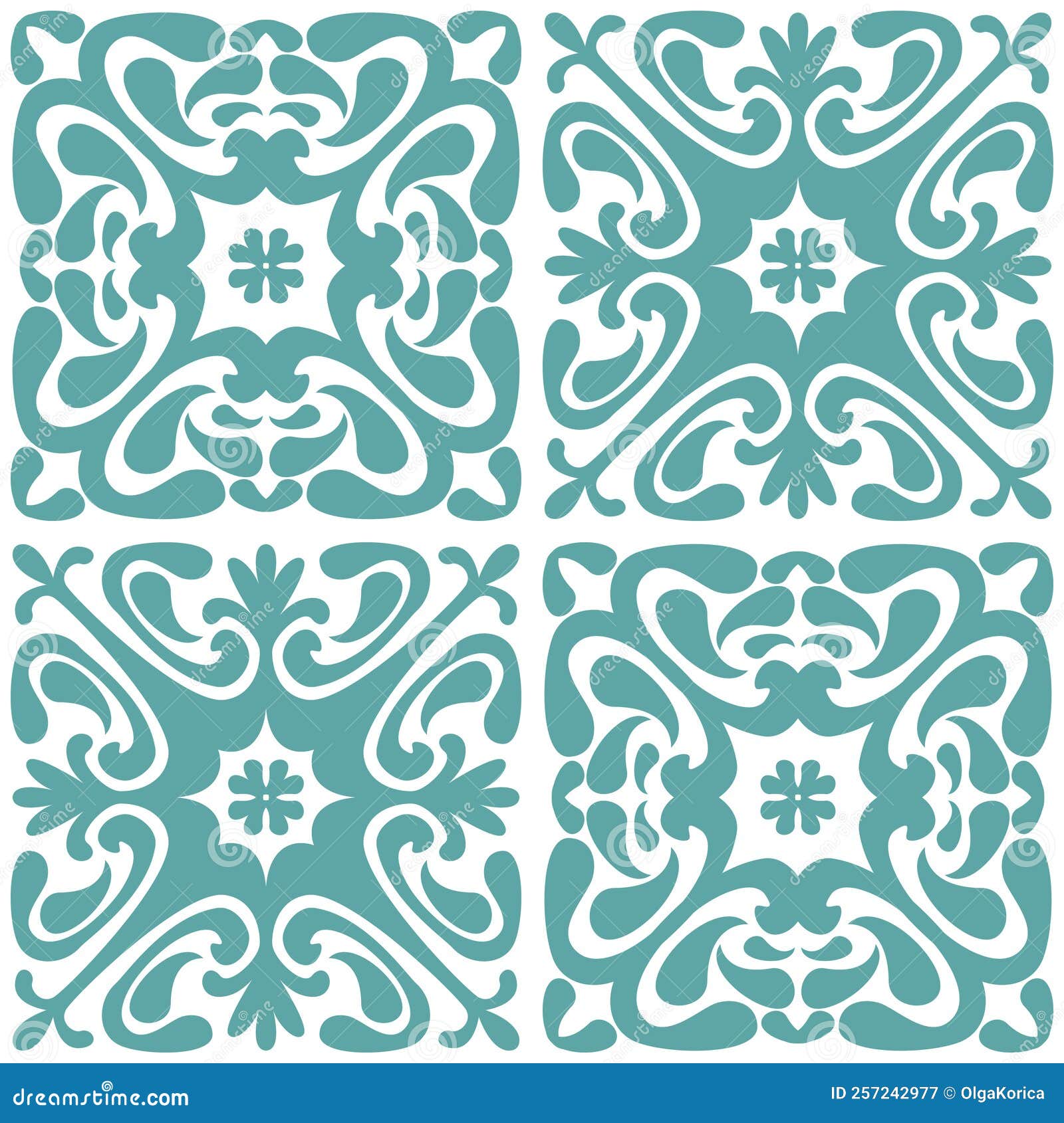Azulejo Seamless Pattern Stylish Trendy Ceramic Tile Design Element for ...