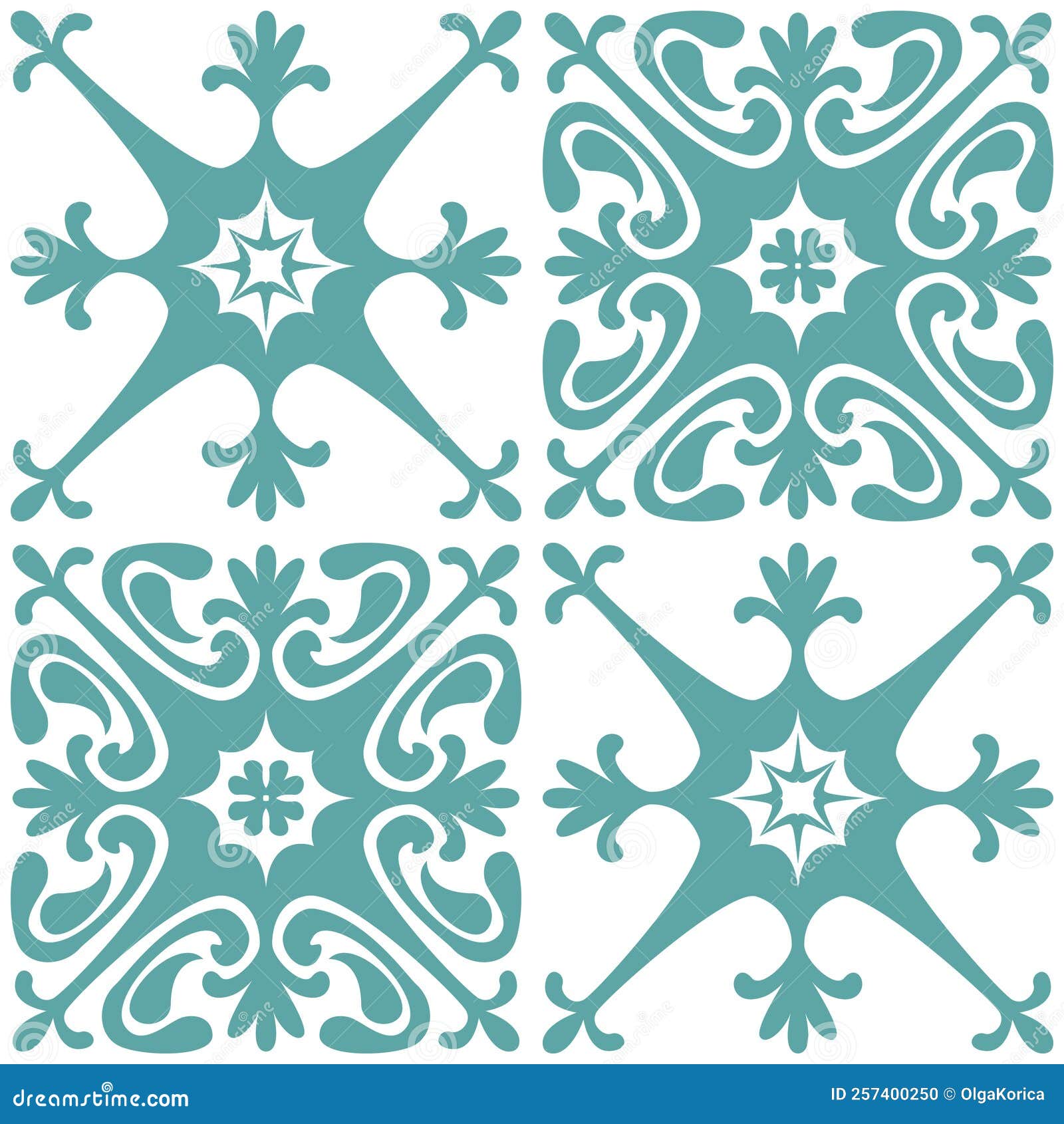 Azulejo Seamless Pattern Stylish Trendy Ceramic Tile Design Element for ...
