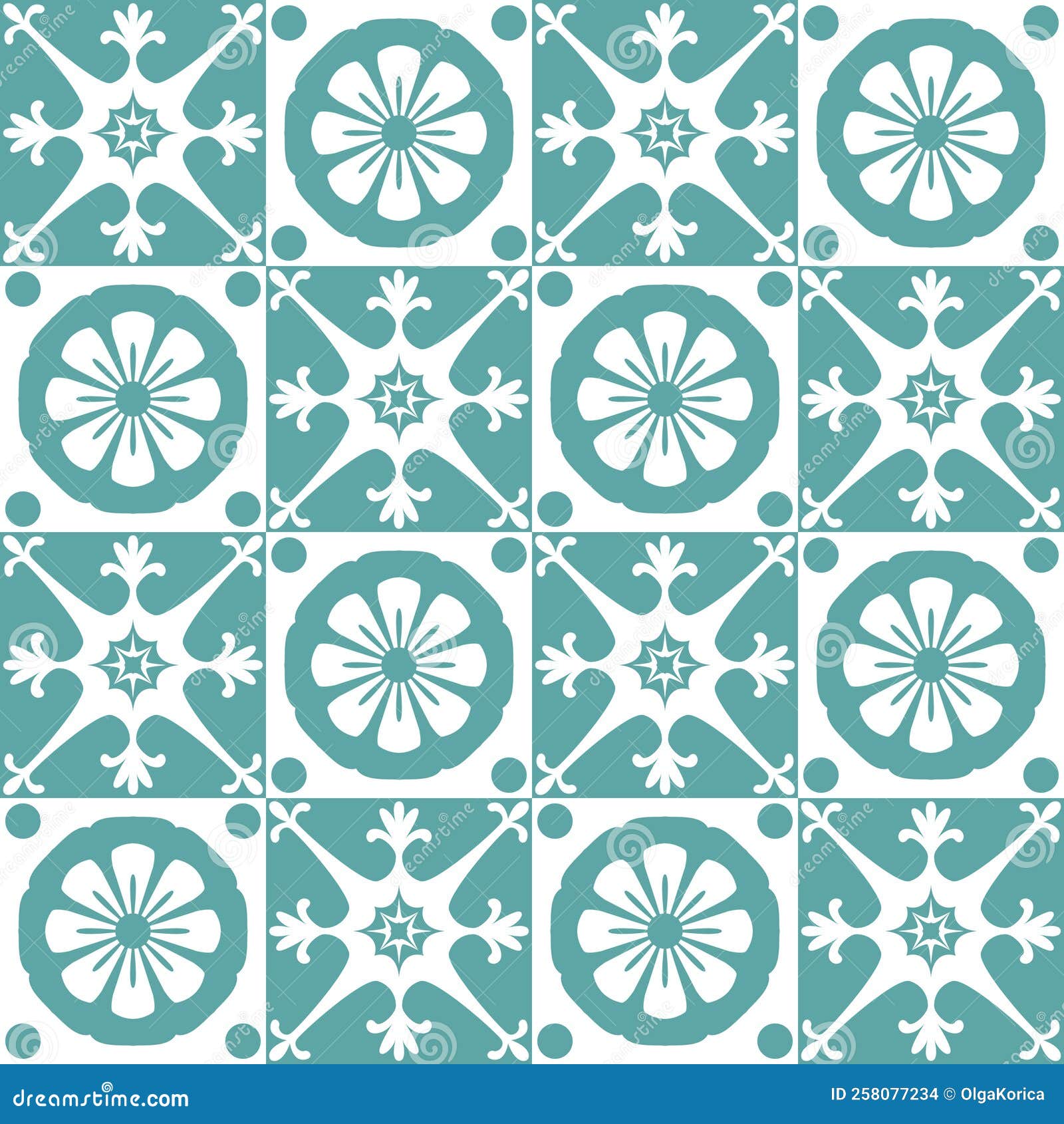 Azulejo Seamless Pattern Stylish Trendy Ceramic Tile Design Element for ...