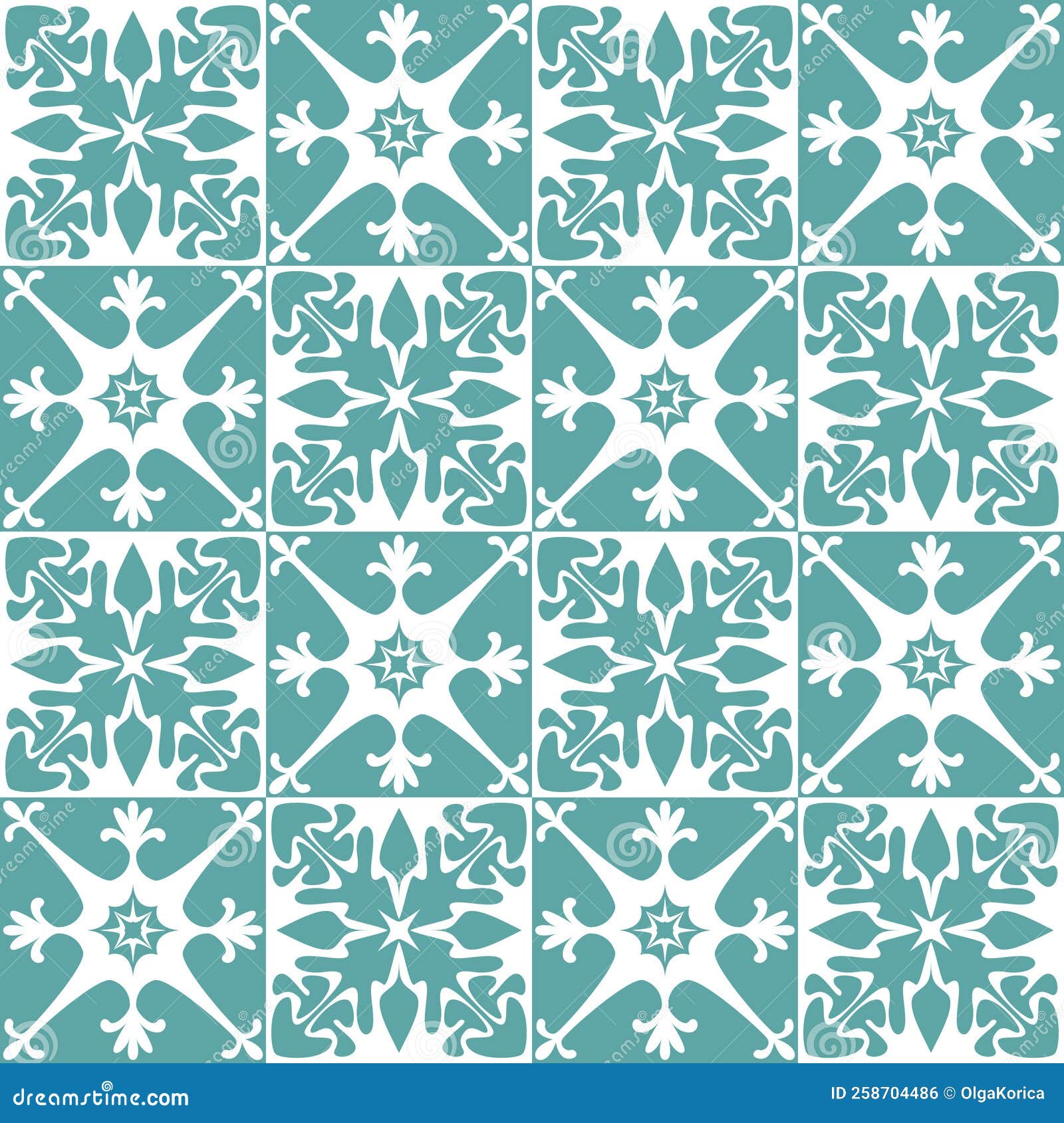 Azulejo Seamless Pattern Stylish Trendy Ceramic Tile Design Element for ...