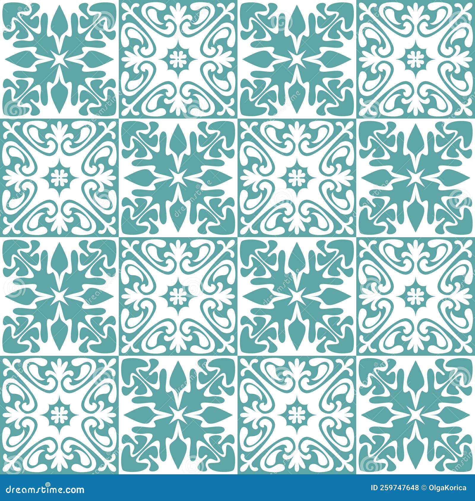 Azulejo Seamless Pattern Stylish Trendy Ceramic Tile Design Element for ...
