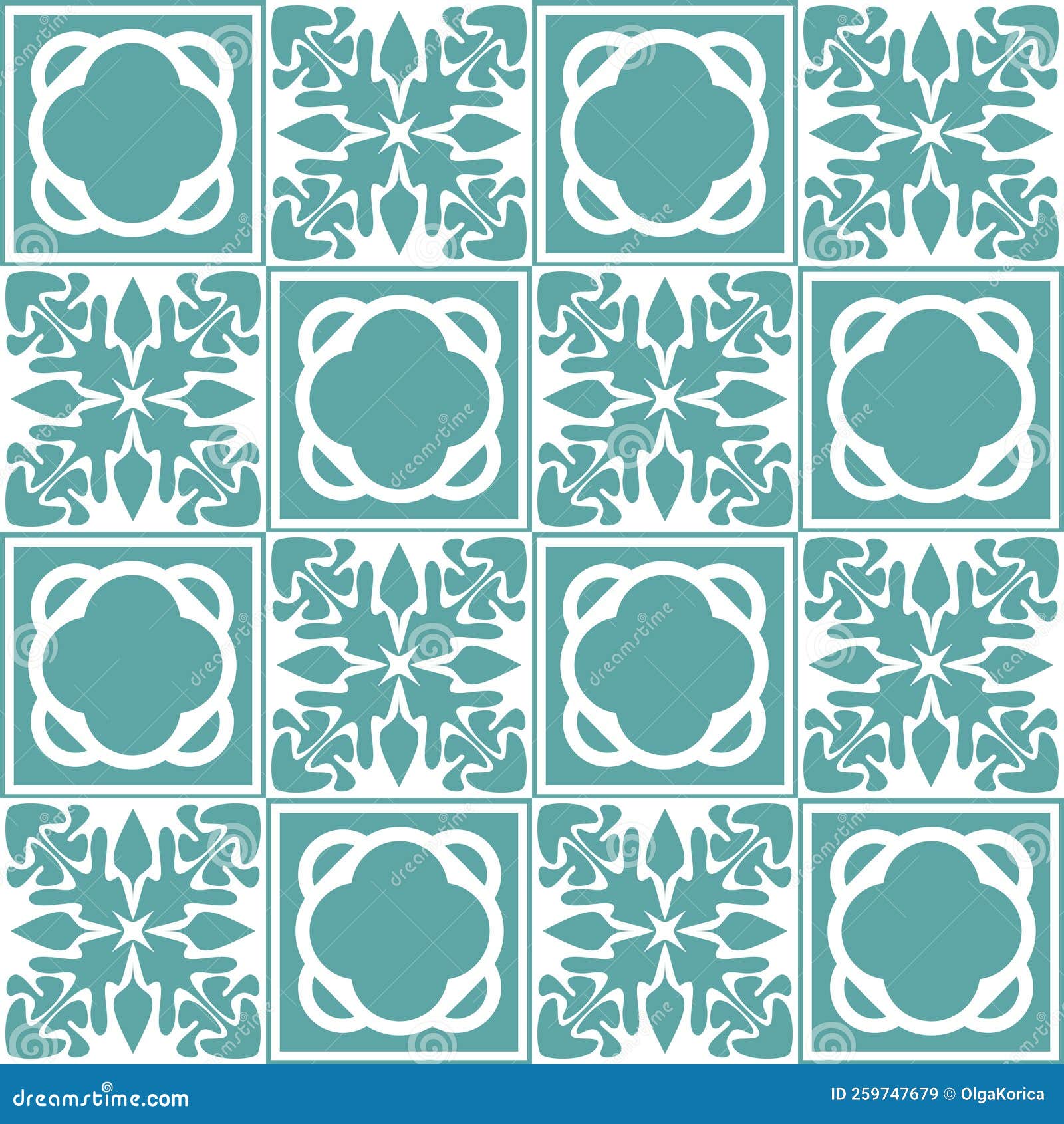 Azulejo Seamless Pattern Stylish Trendy Ceramic Tile Design Element for Kitchen Backsplash Stock ...