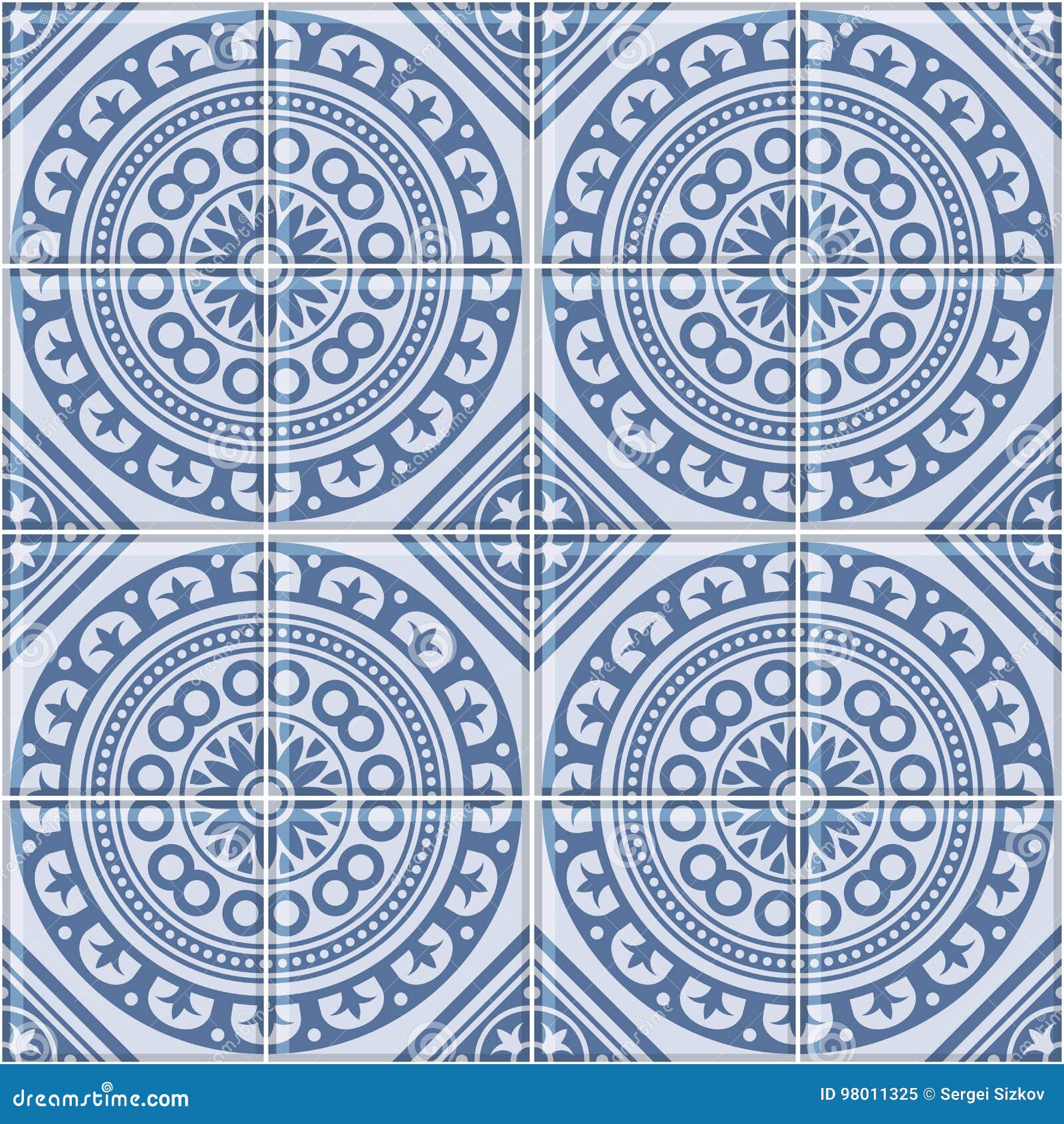 Azulejo Seamless Tile Pattern. Vector Illustration | CartoonDealer.com ...