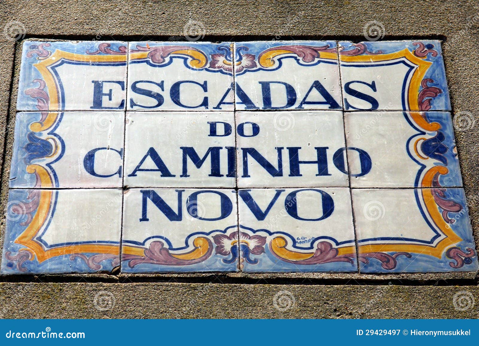 Azulejo signboard stock image. Image of ceramic, cultural - 29429497