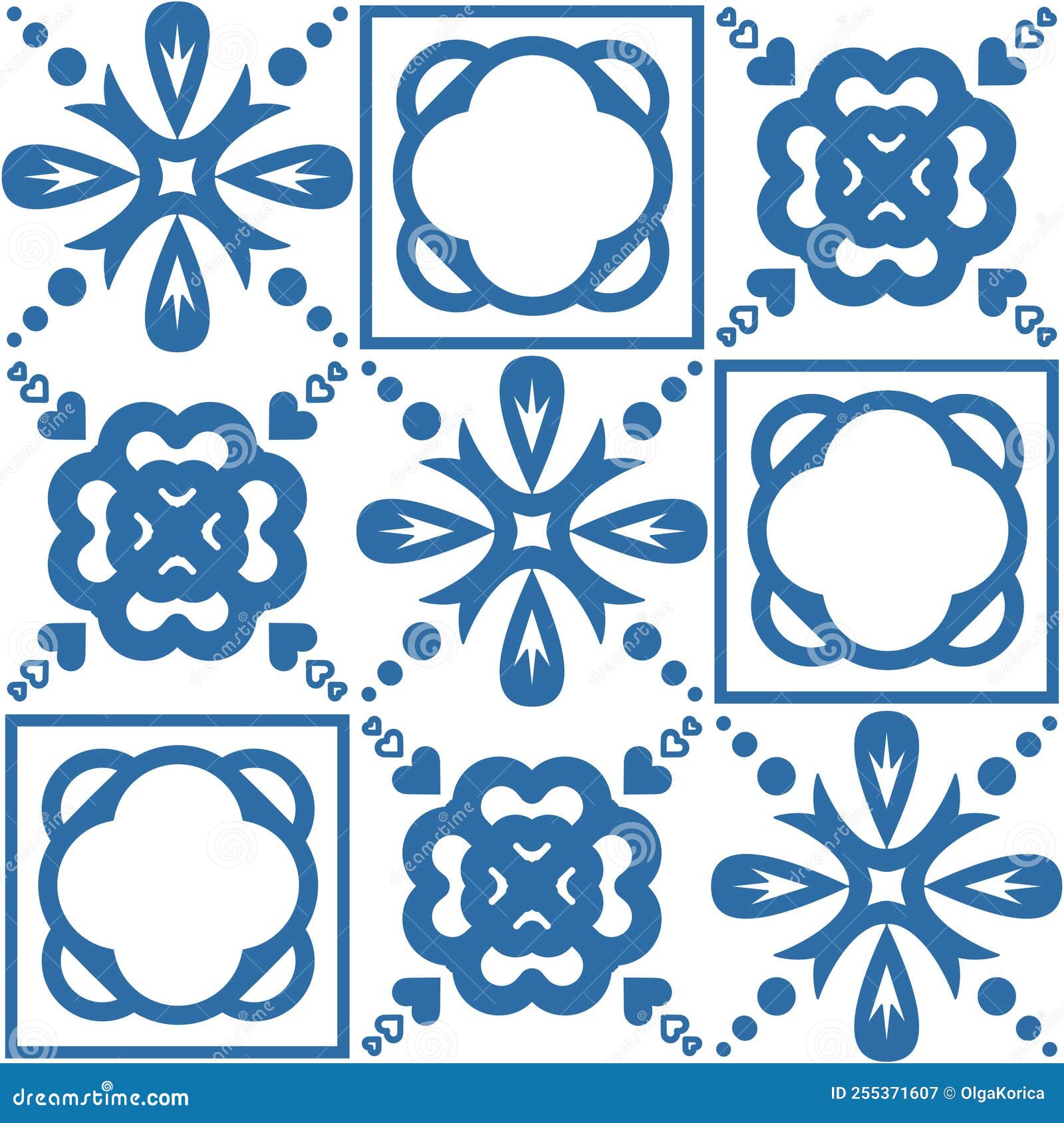 Azulejo Tile Seamless Pattern for Decor, Vector Illustration ...