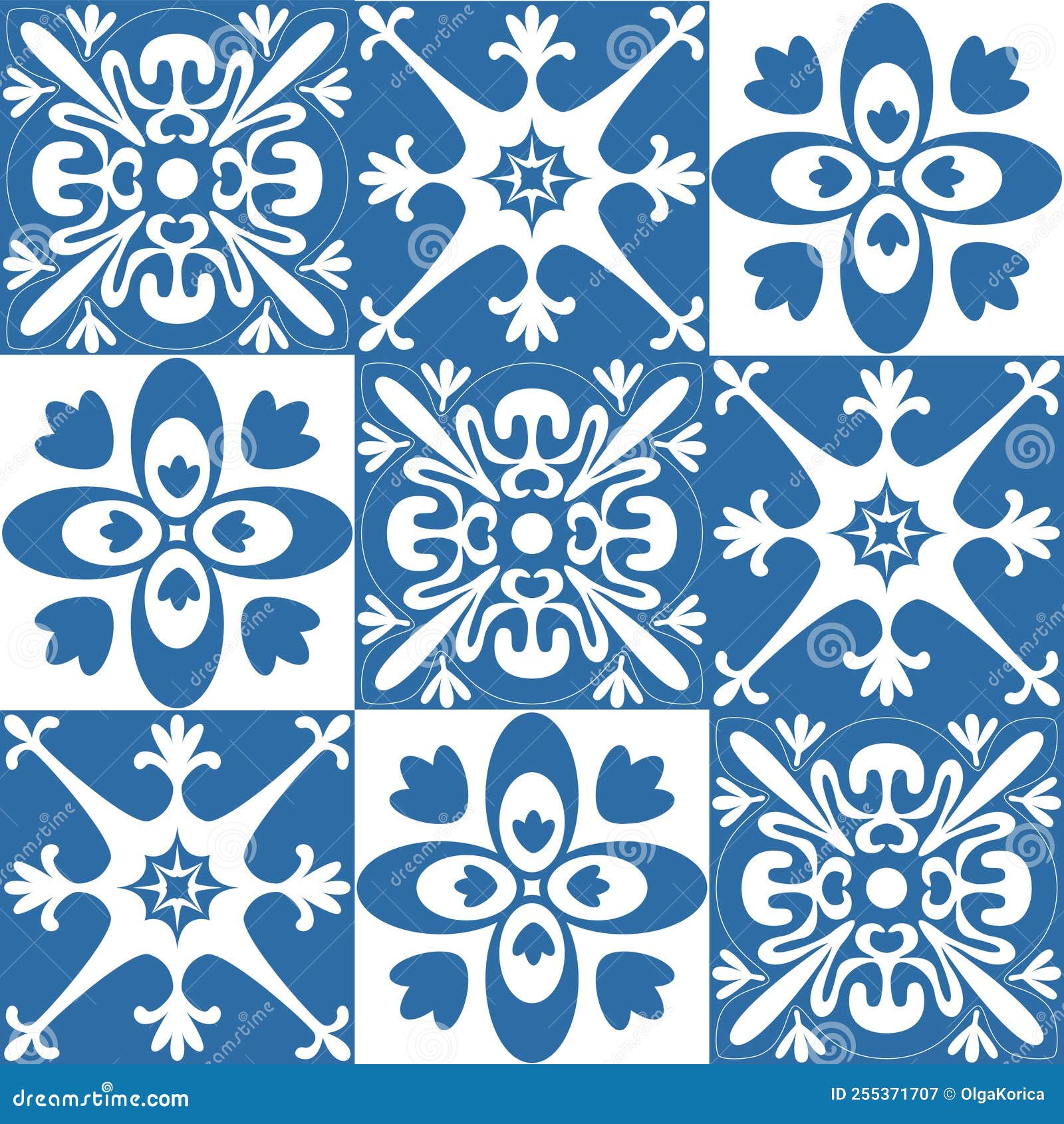 Azulejo Tile Seamless Pattern for Decor, Vector Illustration ...