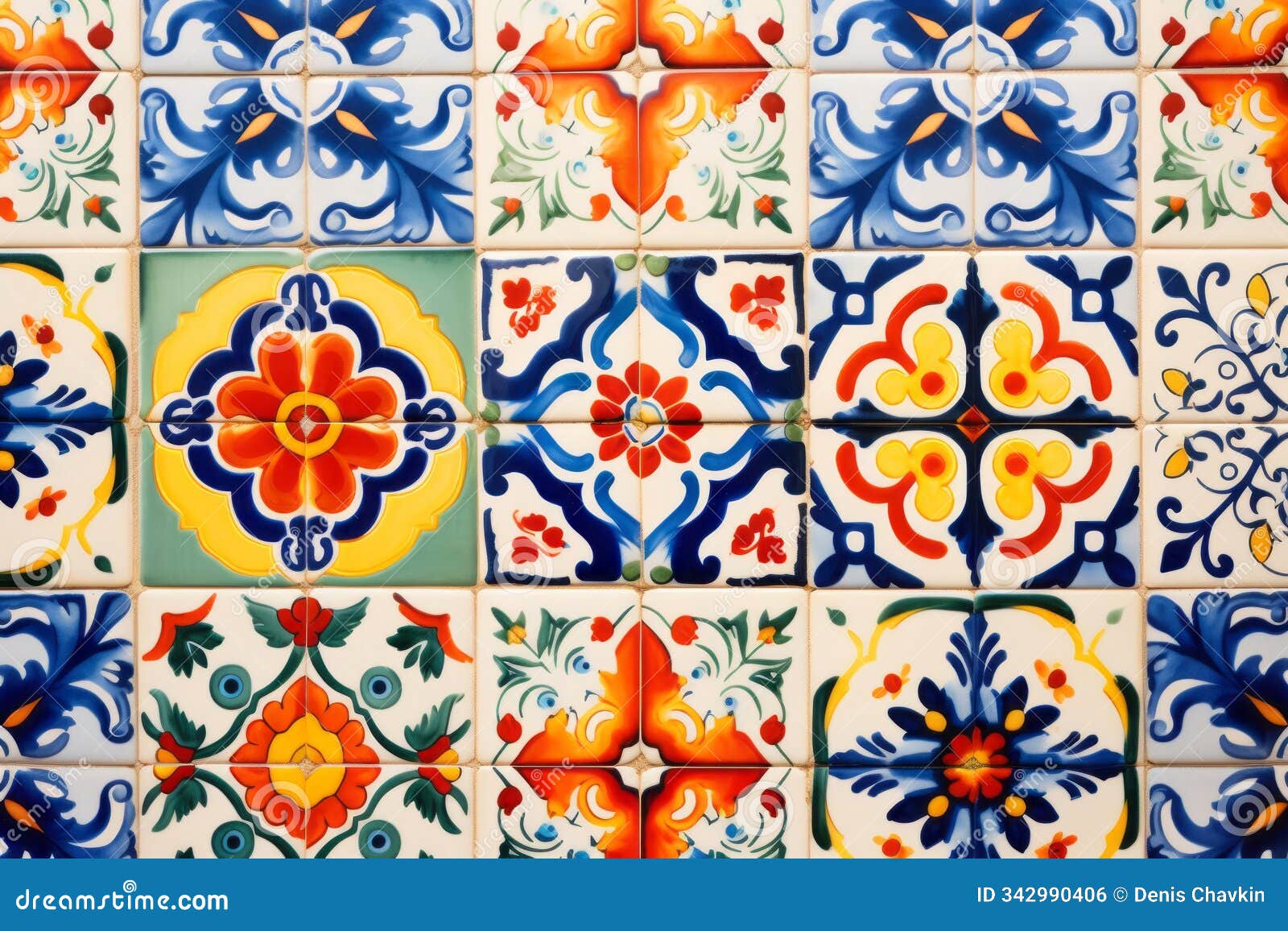 Azulejos in Bright Colors but German Style Tiles Stock Photo - Image of ...