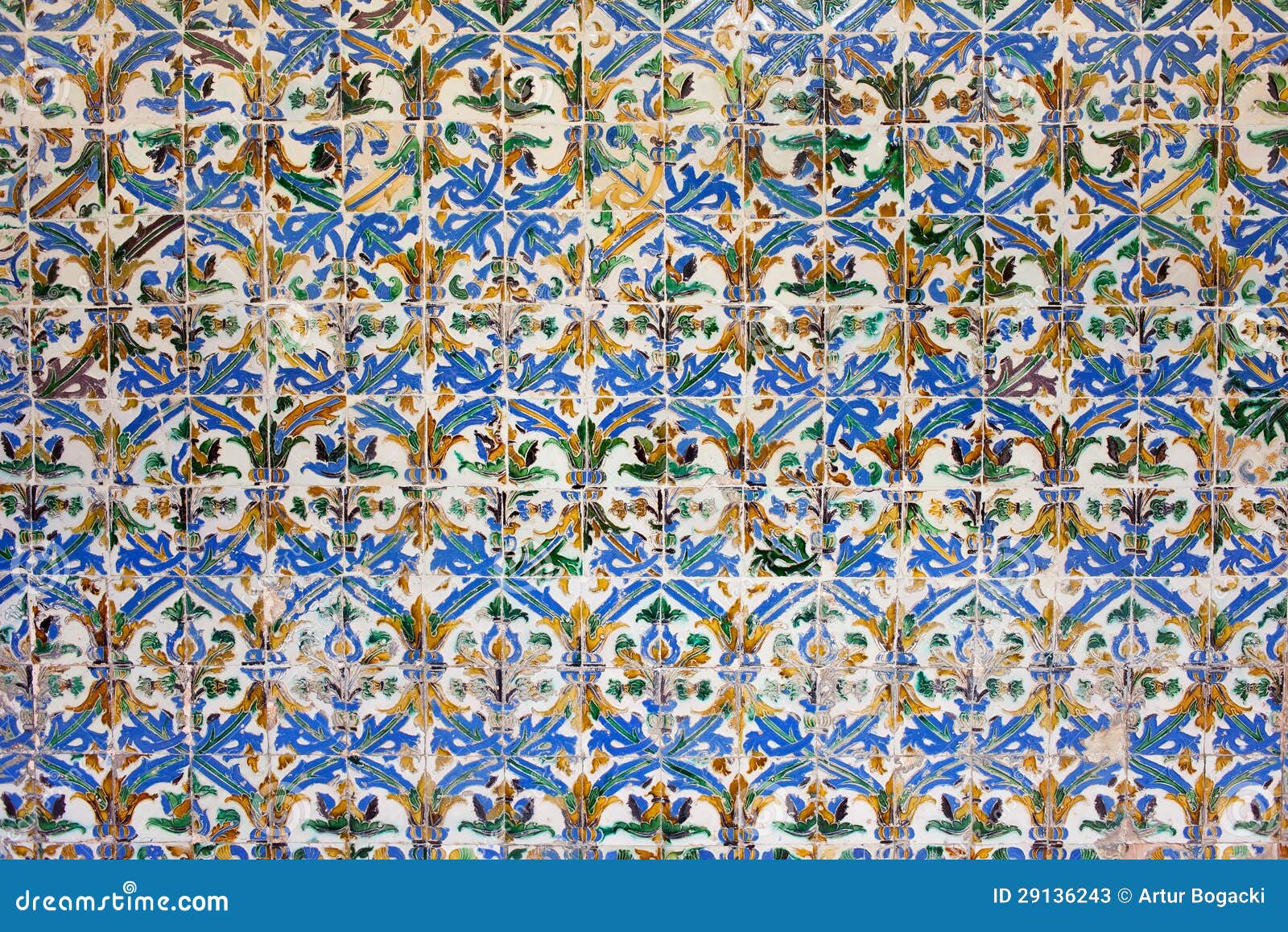 Azulejos Tiles in Mudejar Style Background Stock Image - Image of ...