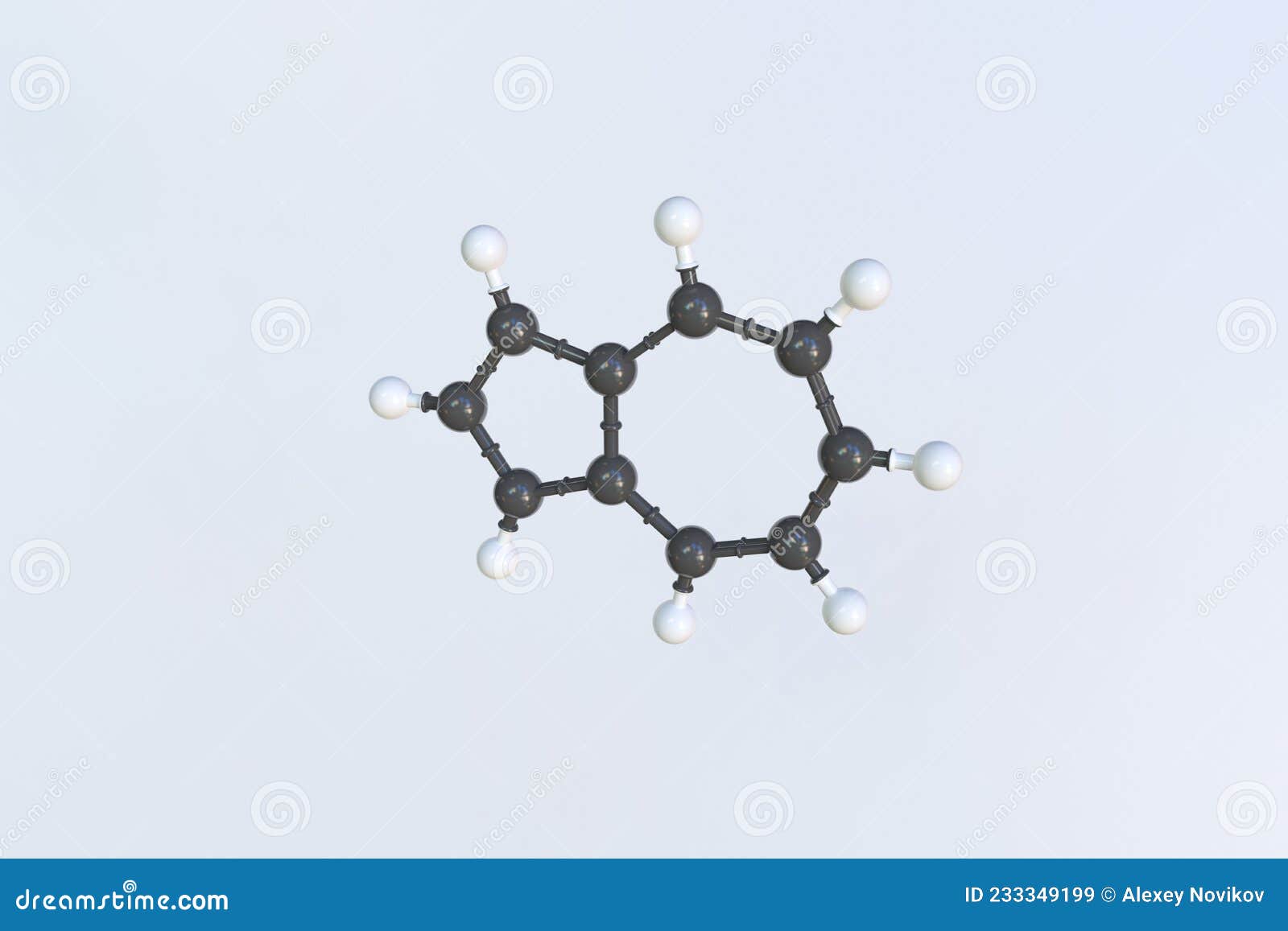 Azulene Molecule. Isolated Molecular Model. 3D Rendering Stock ...