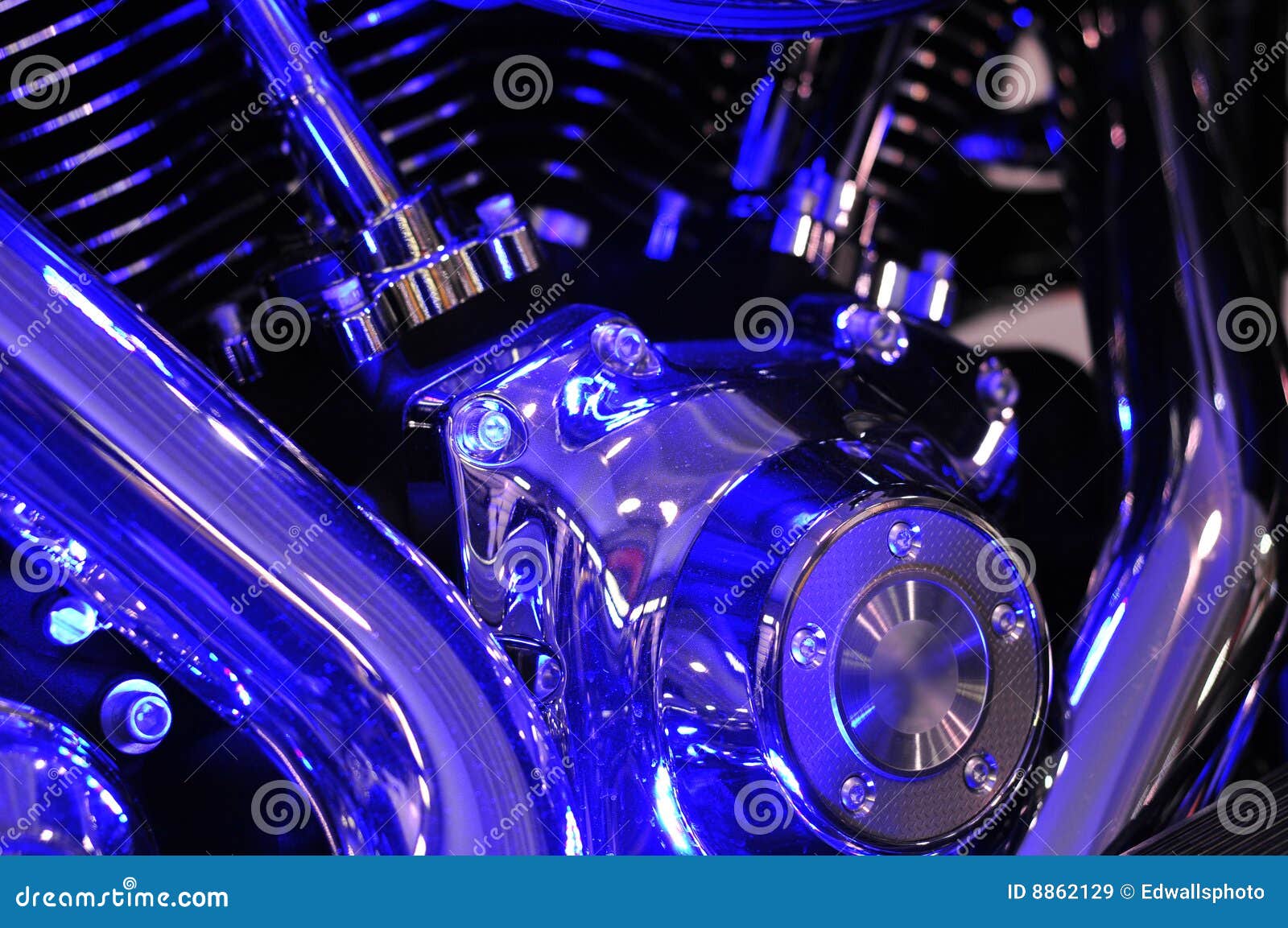 Azules Del Motor De La Moto Imagen de archivo - Imagen de prestigio ...