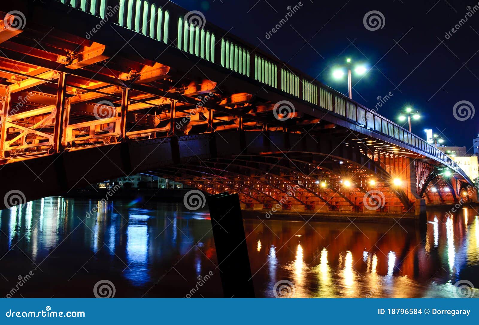 Azuma Bridge Over Sumida River Stock Photo - Image of waters, dark ...