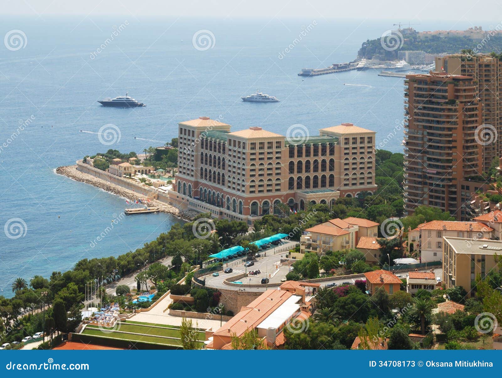 Azure bay of Monaco stock image. Image of building, edifice - 34708173