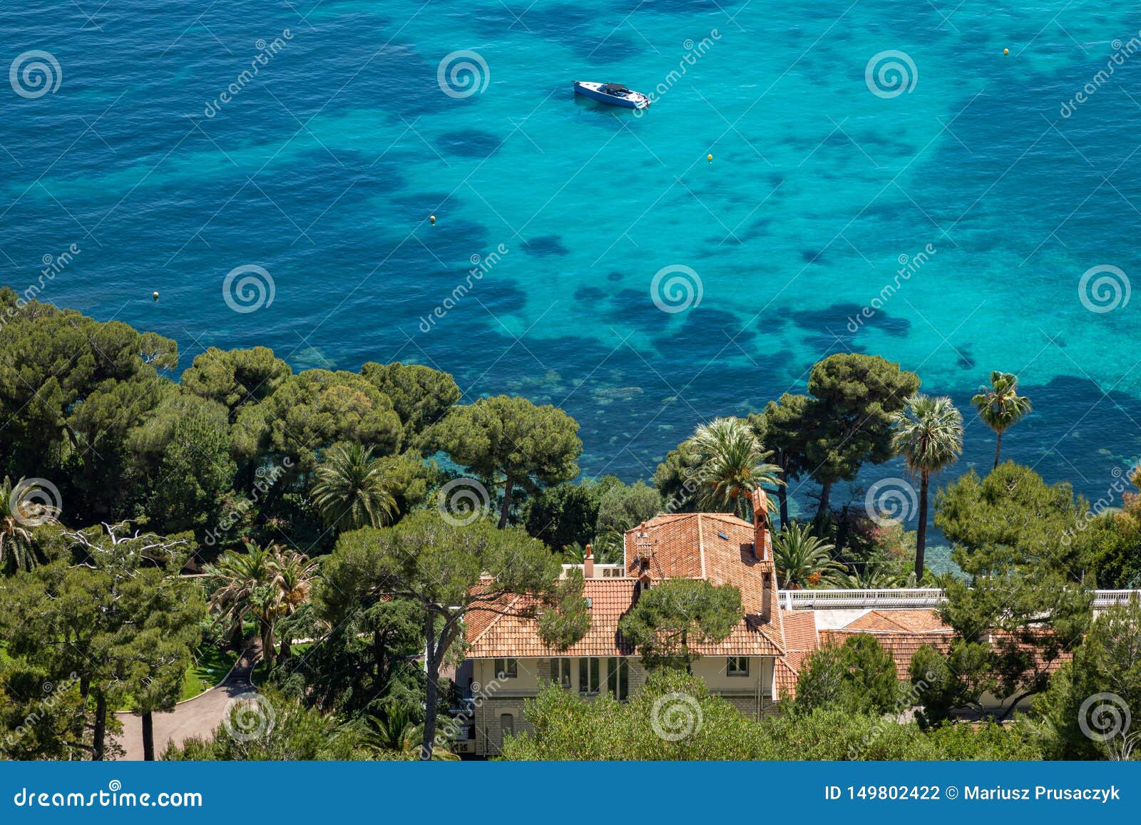 Azure Coast of Nice at French Riviera Stock Photo - Image of panoramic ...