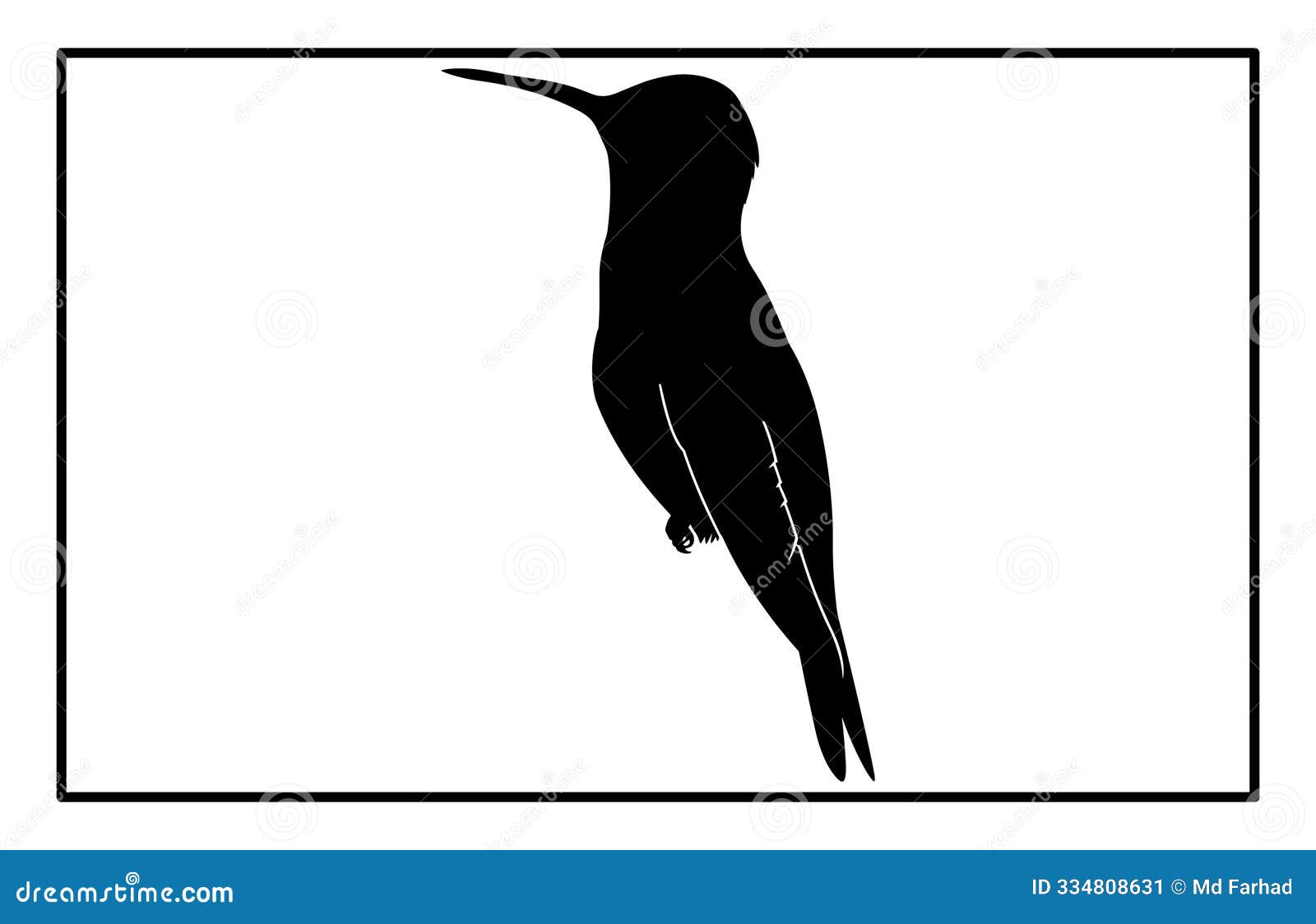 Azure Dollar Bird Silhouette, Azure Dollar Bird Hand Drawing Stock ...