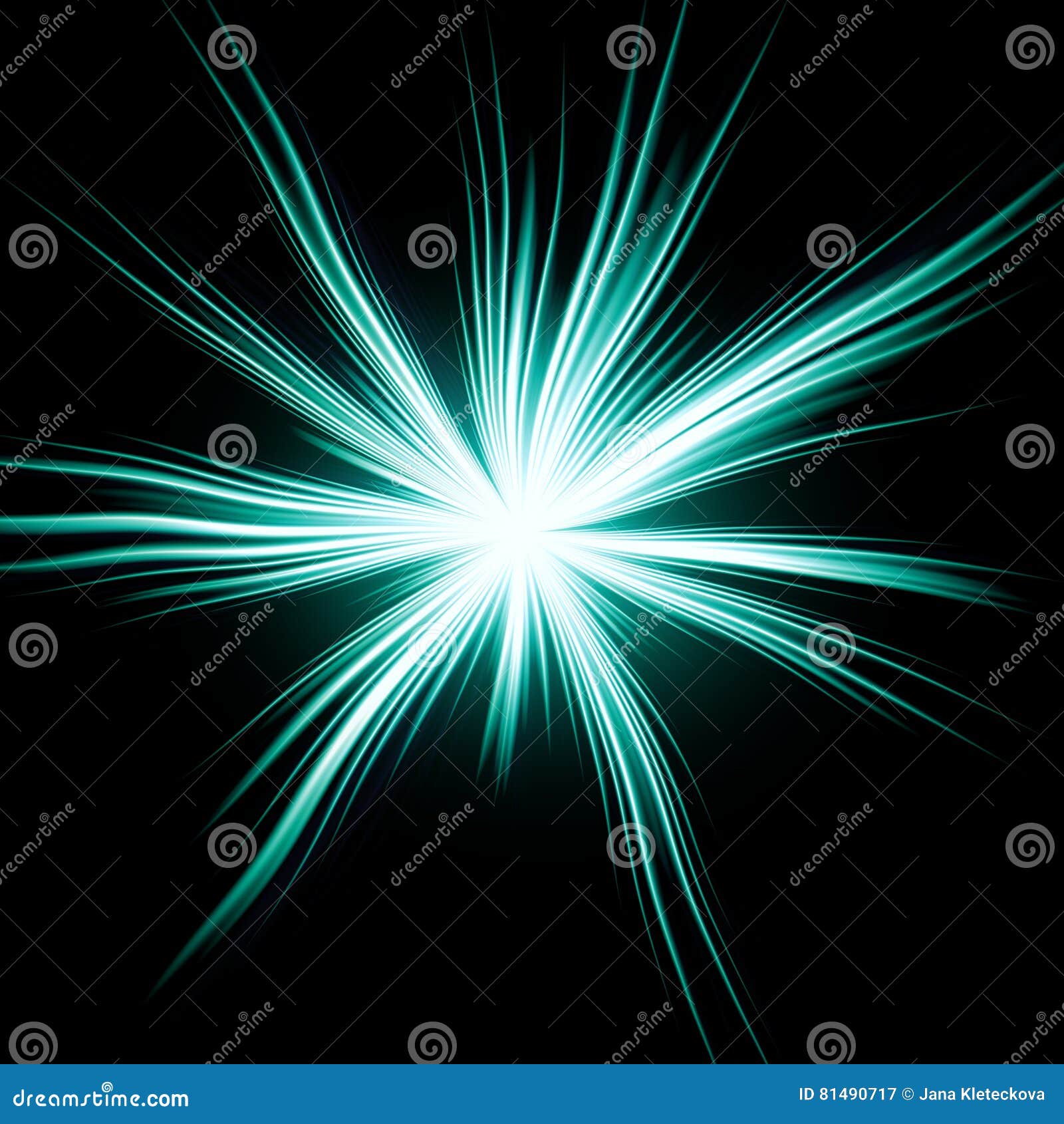 Azure Flare Lighting Star in Black Space Stock Illustration ...