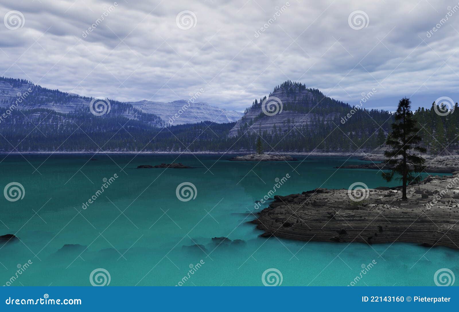 Azure Mountain Lake stock photo. Image of beautiful, scenery - 22143160
