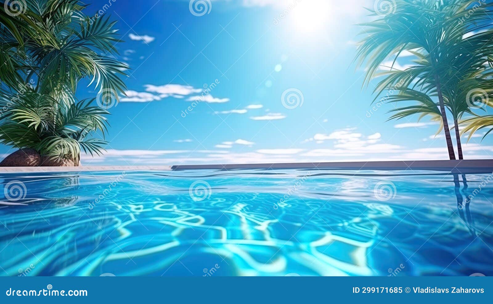 Azure Pool Pool with Bright Blue Water Stock Illustration ...