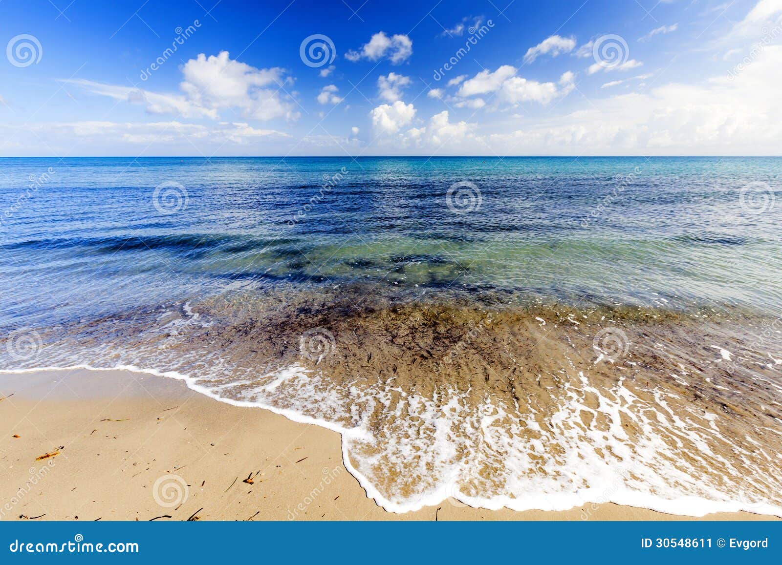 Azure Sea stock image. Image of water, beach, clouds - 30548611