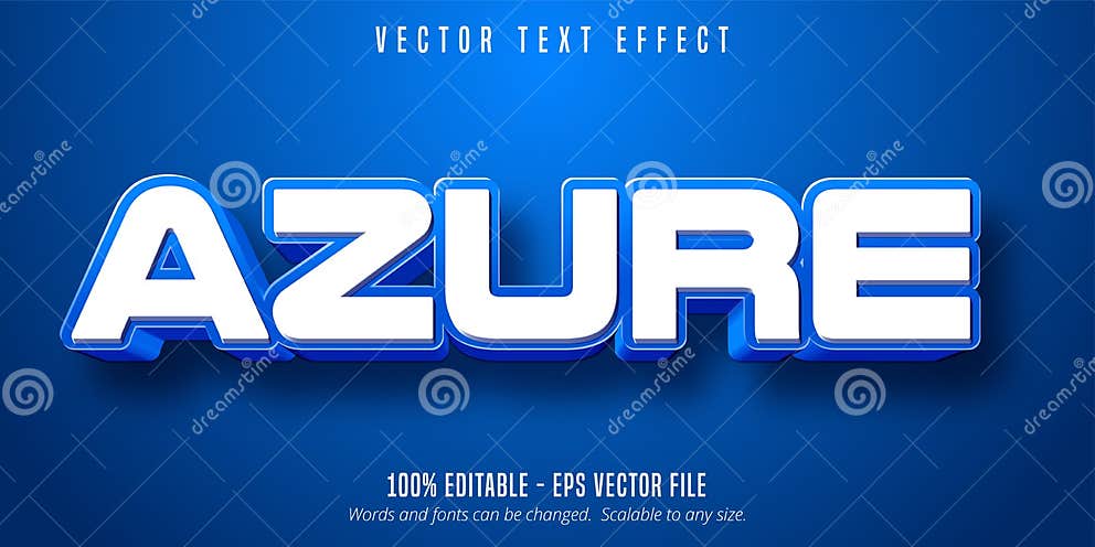 Azure Text, Blue Color Editable Text Effect Stock Vector - Illustration ...