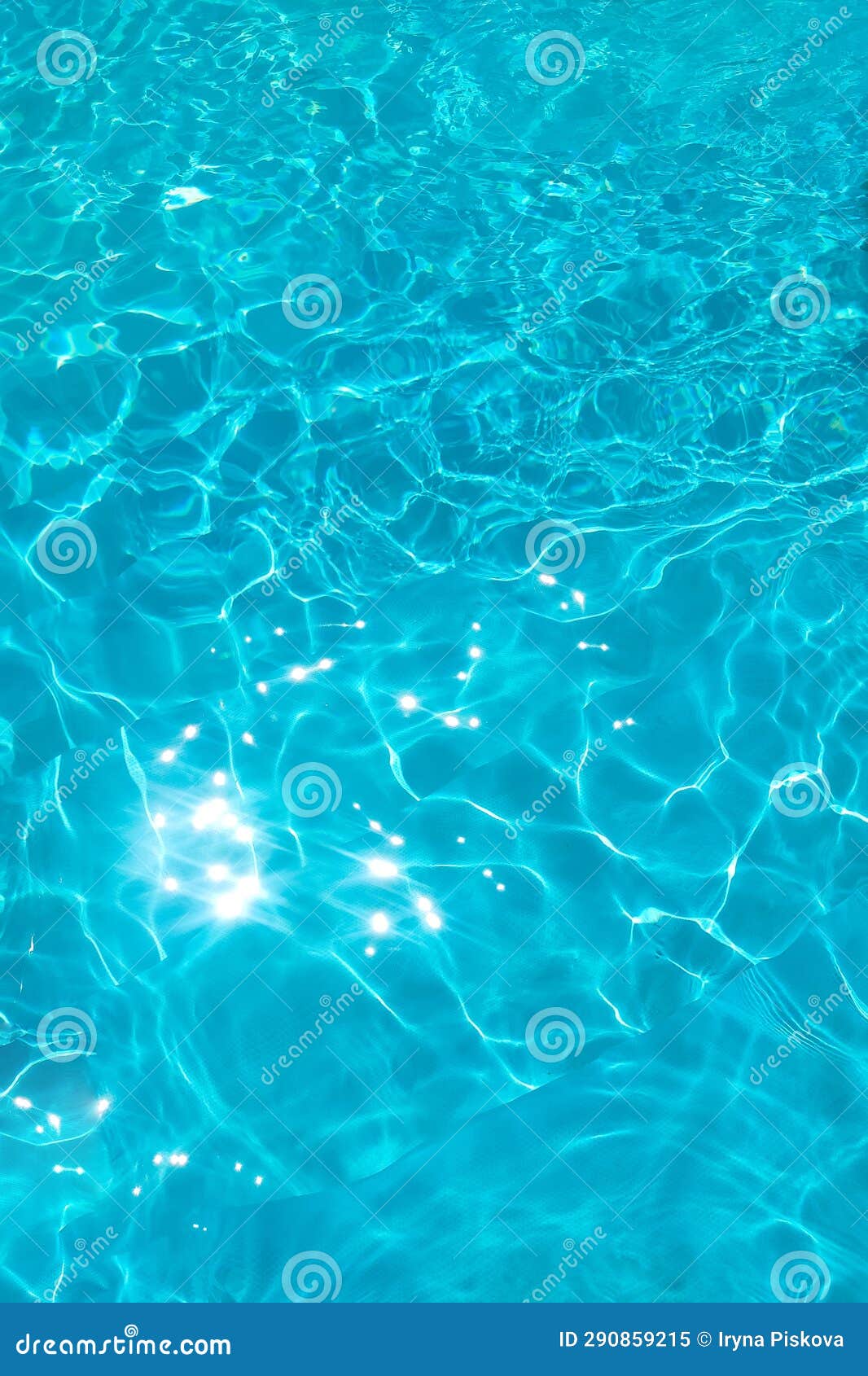Azure Transparent Texture of Water in a Blue Pool with Splashes from ...