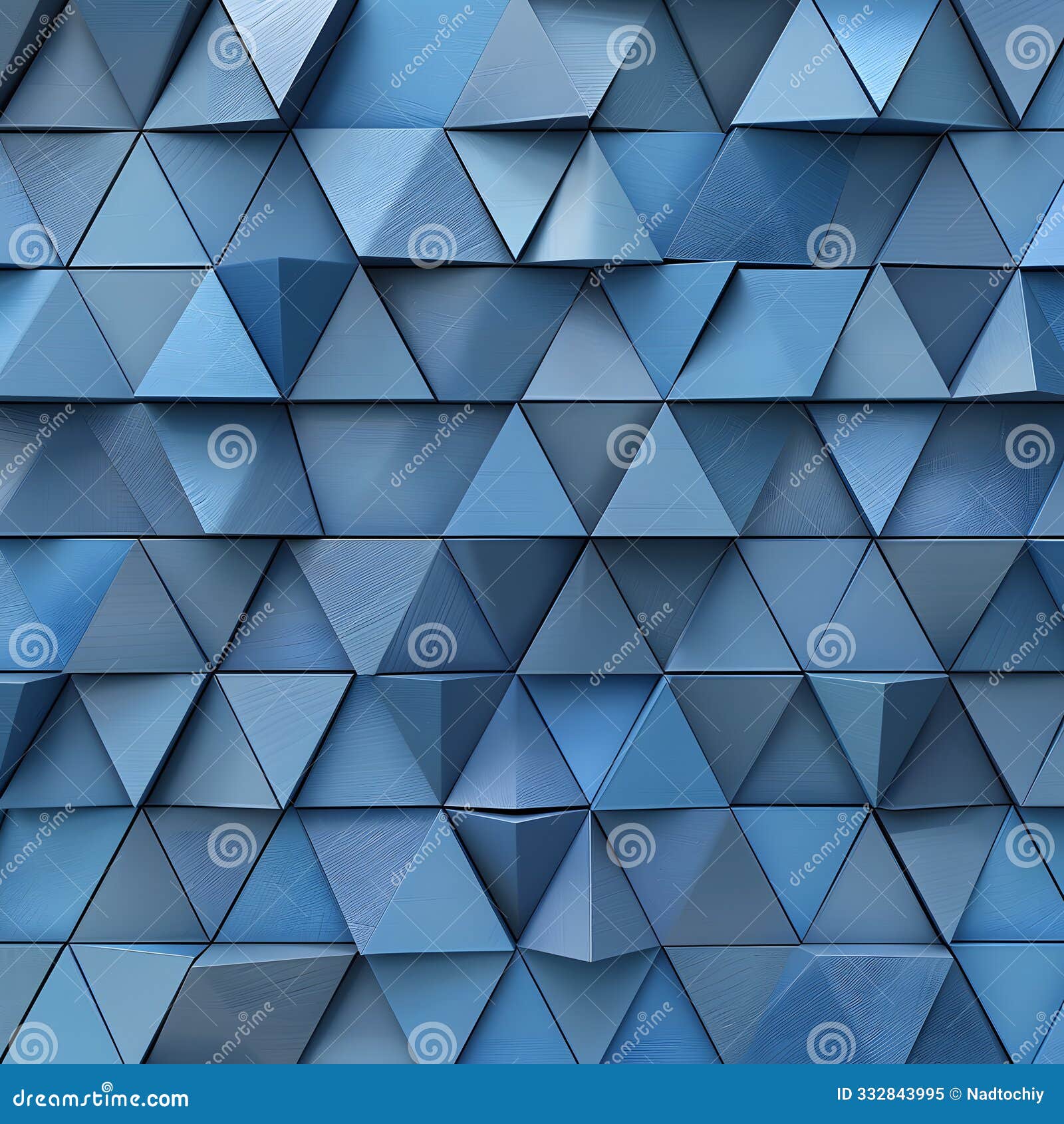 Azure Wall of Geometric Blue Triangles in a Rectangular Pattern Stock ...