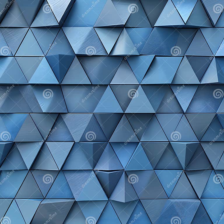 Azure Wall of Geometric Blue Triangles in a Rectangular Pattern Stock ...