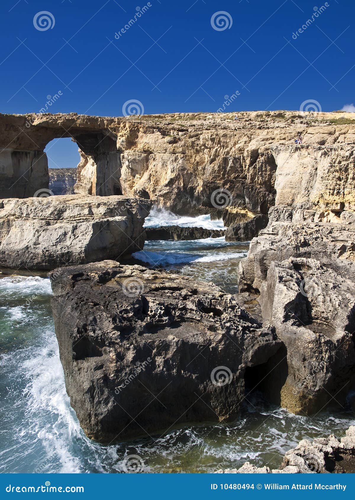 The Azure Window and Blue Hole Stock Photo - Image of scenery, hole ...