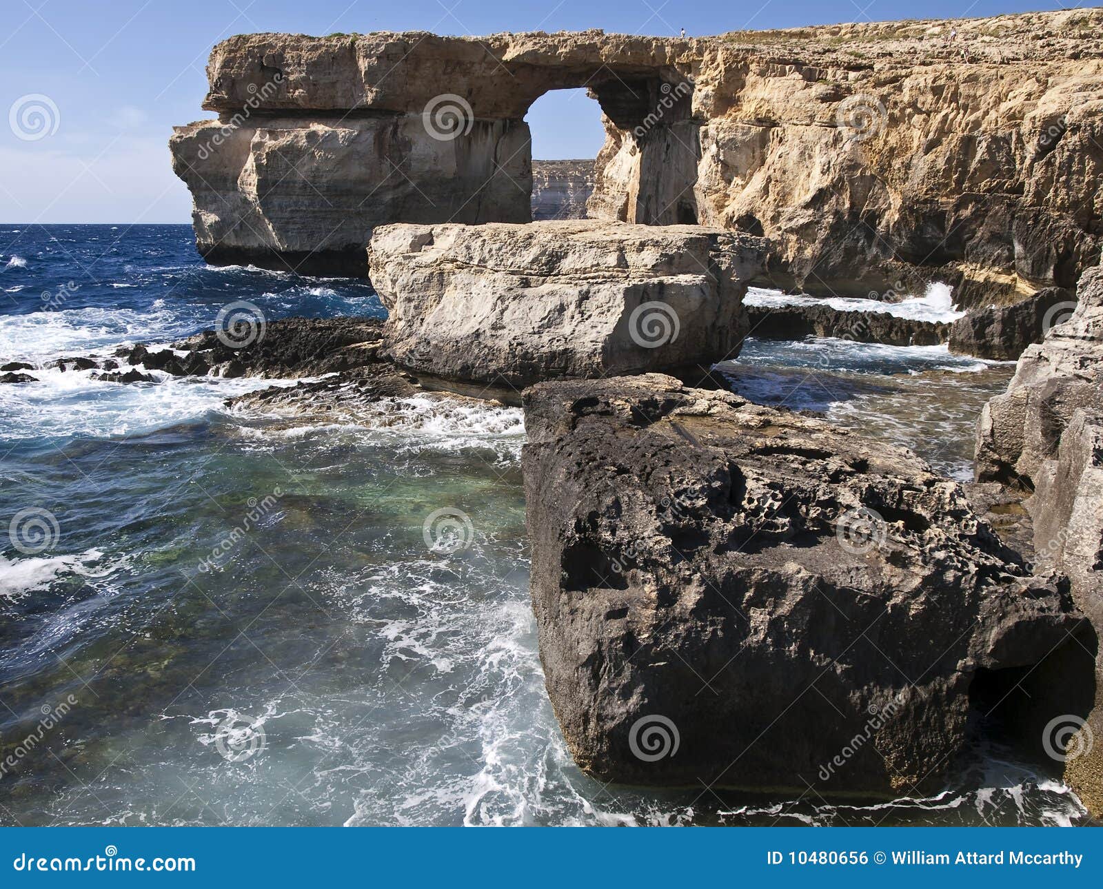 The Azure Window and Blue Hole Stock Photo - Image of rock, attraction ...