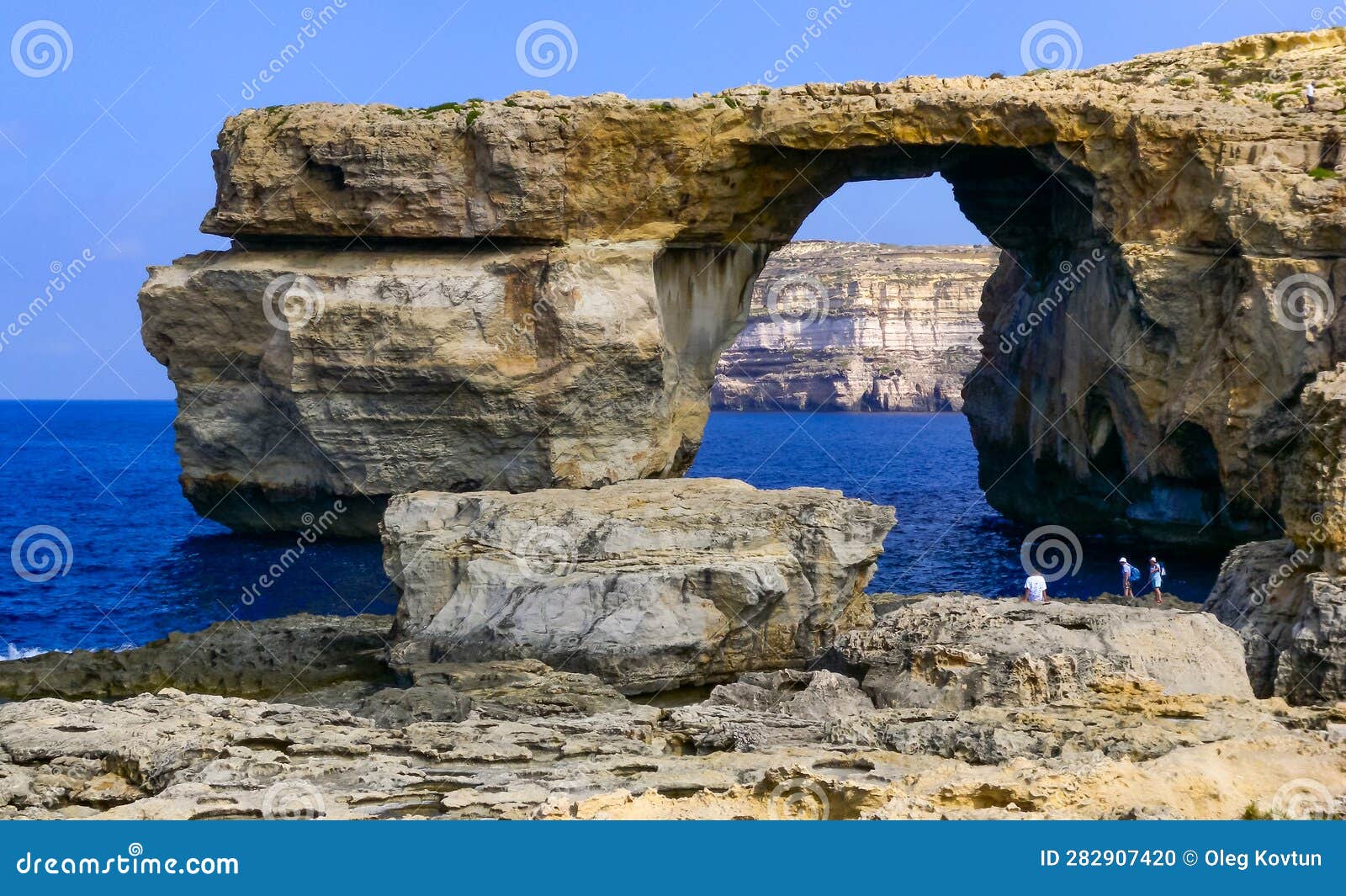 Azure Window, Famous Stone Arch on Gozo Island, Malta Stock Photo ...