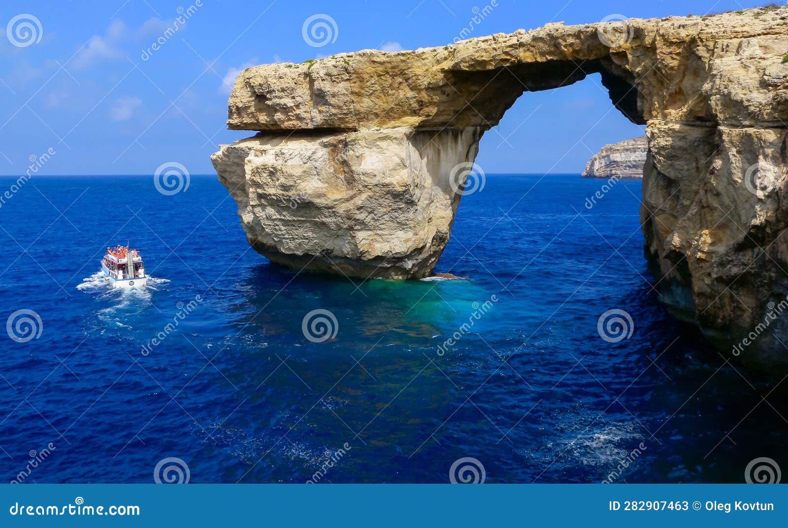 Azure Window, Famous Stone Arch on Gozo Island, Malta Stock Image ...