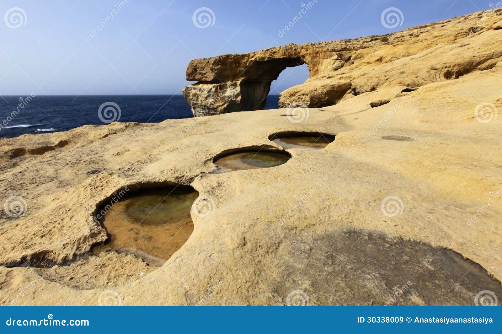 Azure window stock image. Image of europe, pools, cliff - 30338009