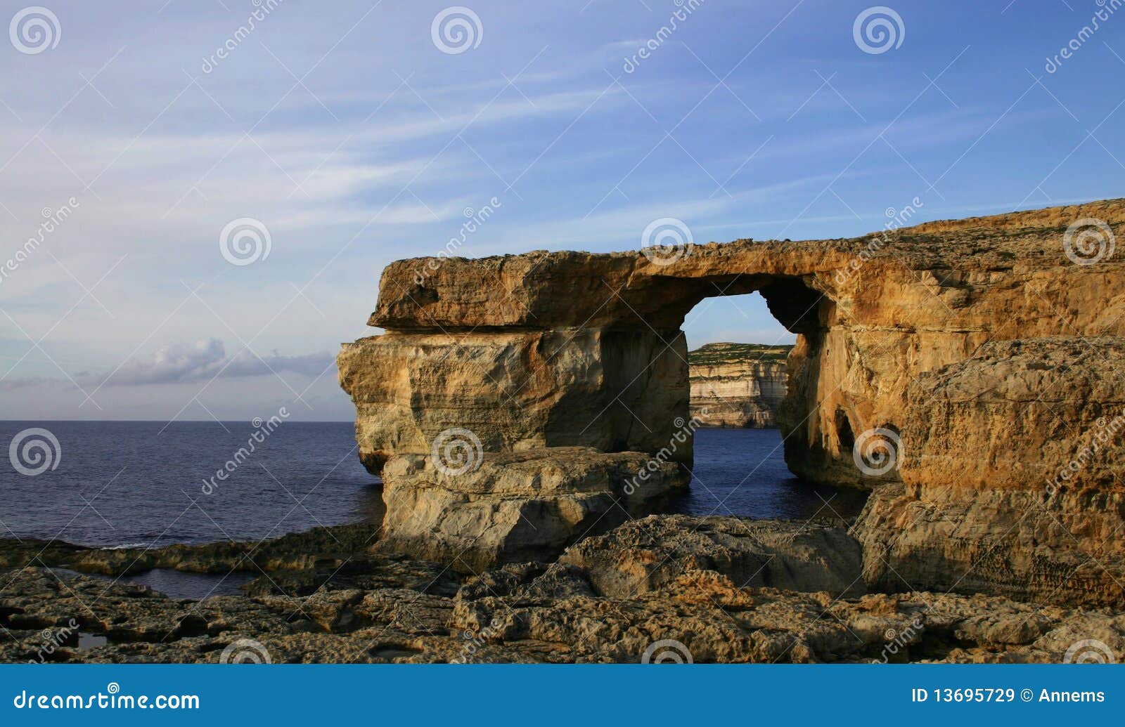 Azure Window, Gozo, Malta stock image. Image of cliff - 13695729