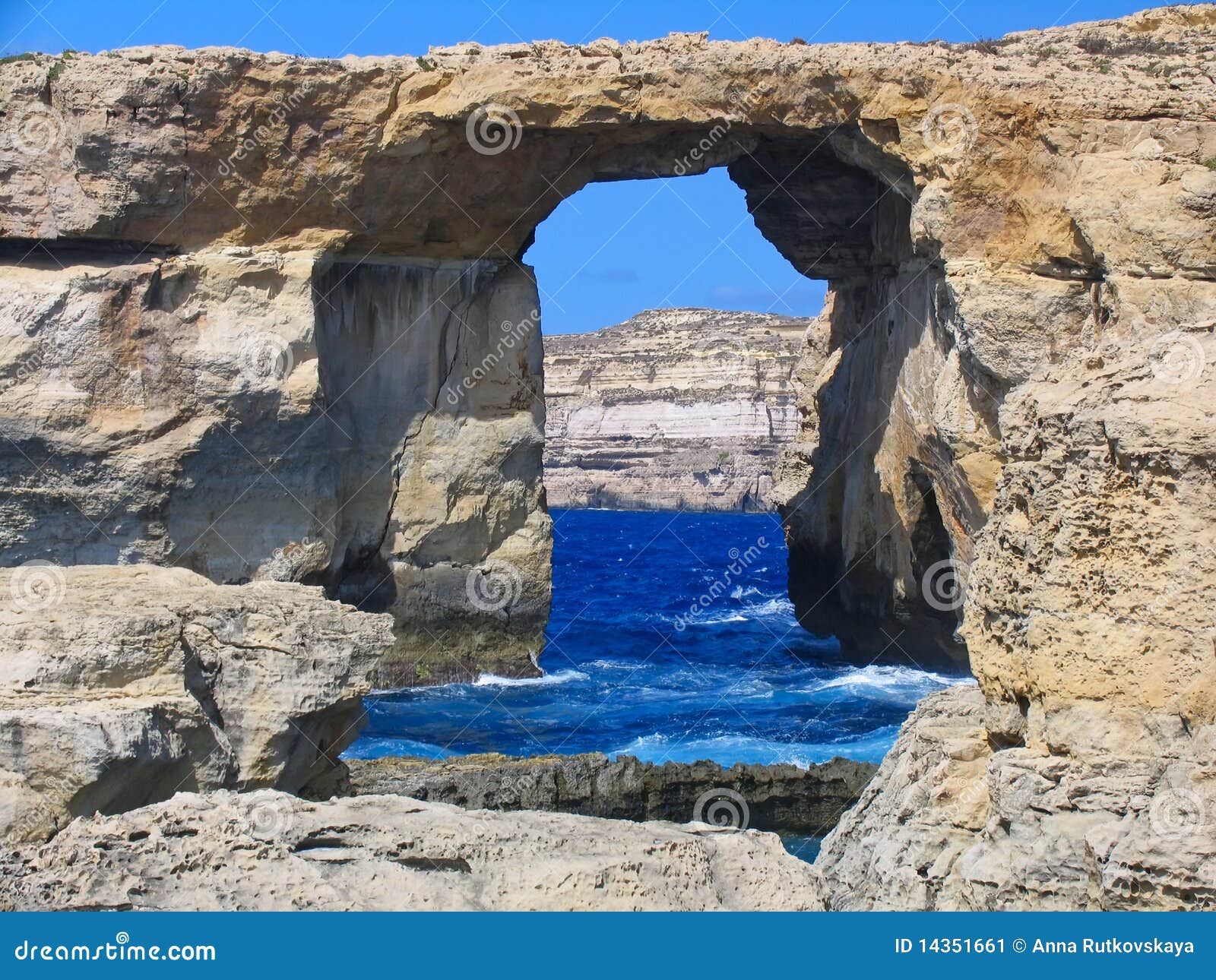 Azure Window, Gozo, Malta stock image. Image of mediterranean - 14351661