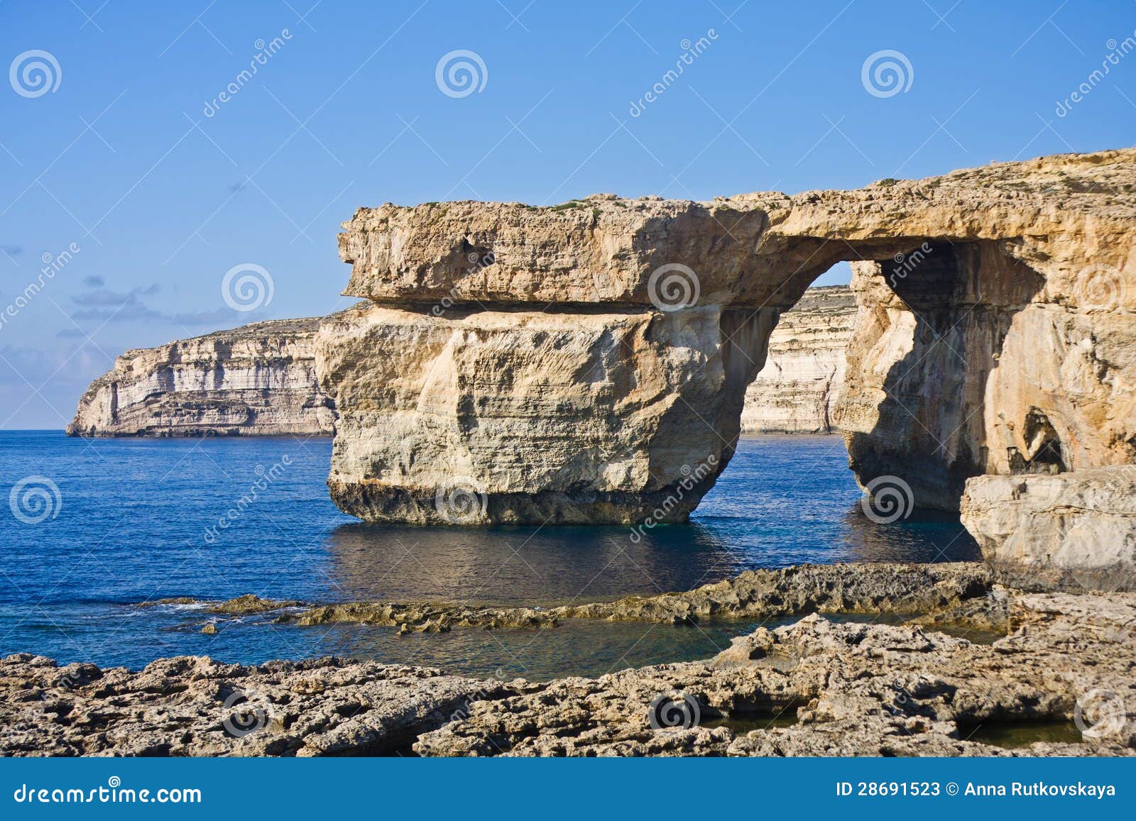 Azure Window, Gozo, Malta stock image. Image of stone - 28691523