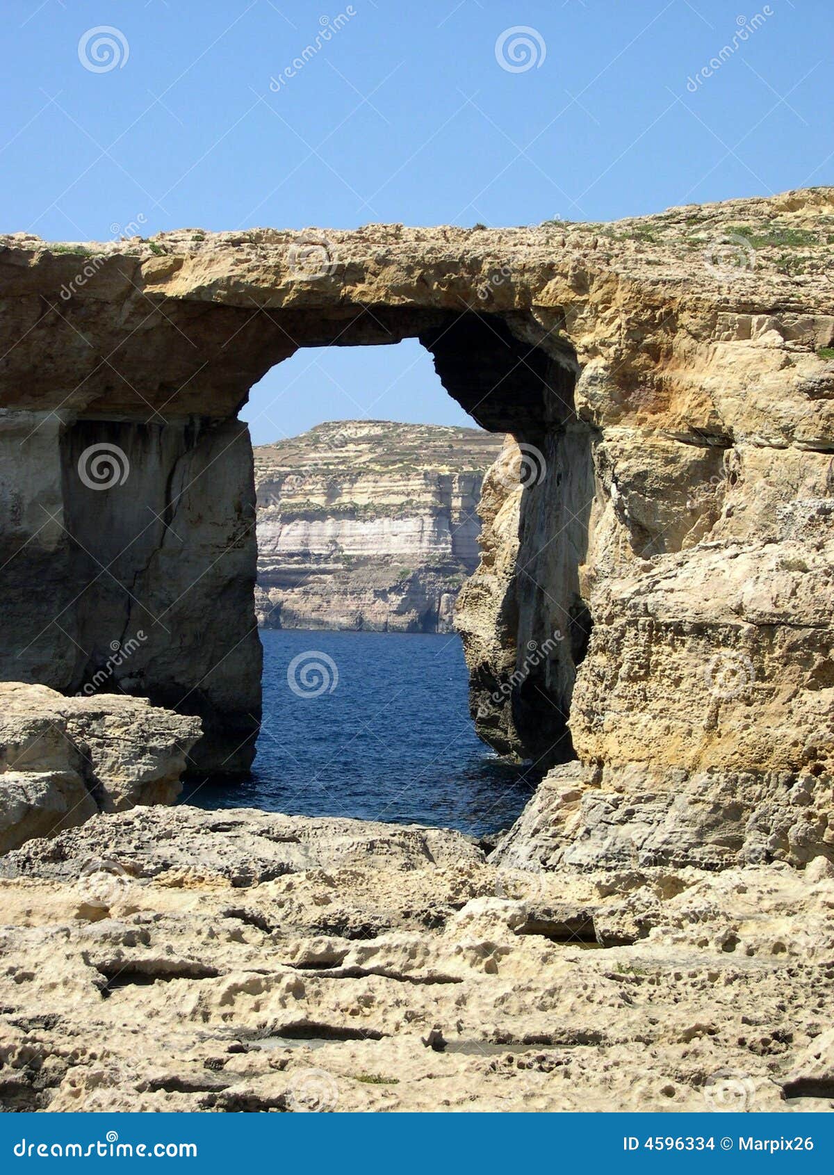 Azure Window, Gozo (Malta) stock photo. Image of formation - 4596334