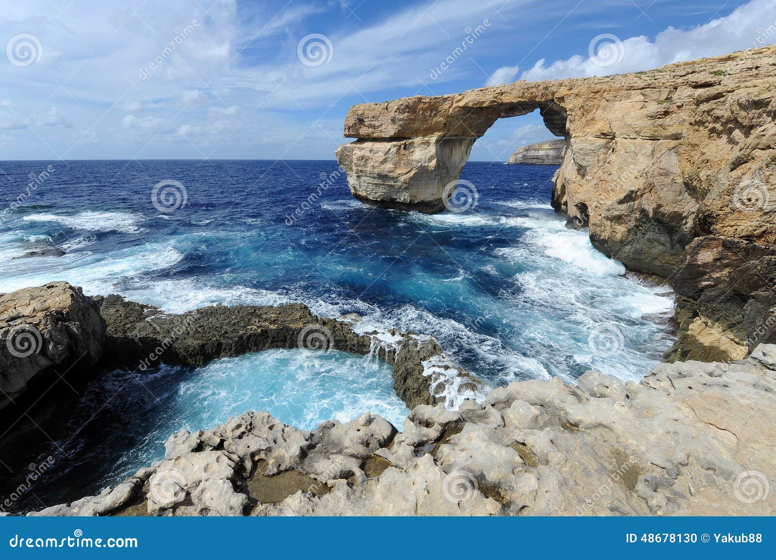 Azure Window in Gozo, Malta Stock Photo - Image of beautiful, scenic ...