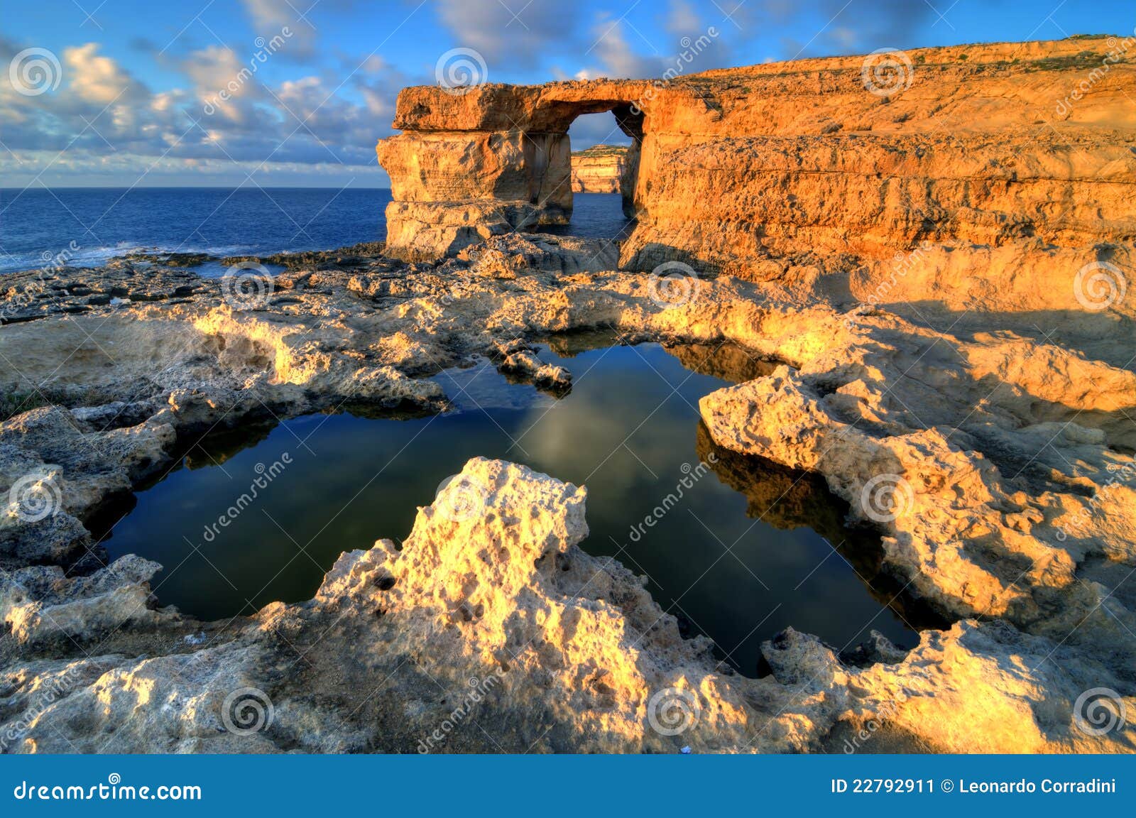 Azure Window on Gozo, Malta Islands HDR Stock Image - Image of rock ...