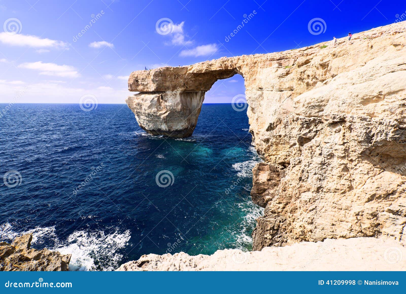 Azure Window on Gozo Malta Thin Bridge Stock Photo - Image of azure ...