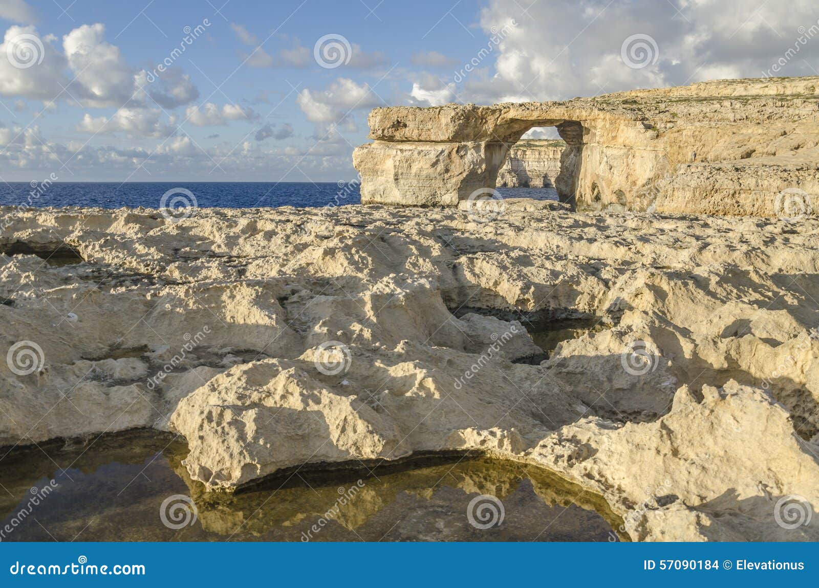 Azure Window, Malta before Sunset Stock Photo - Image of rock, cloud ...