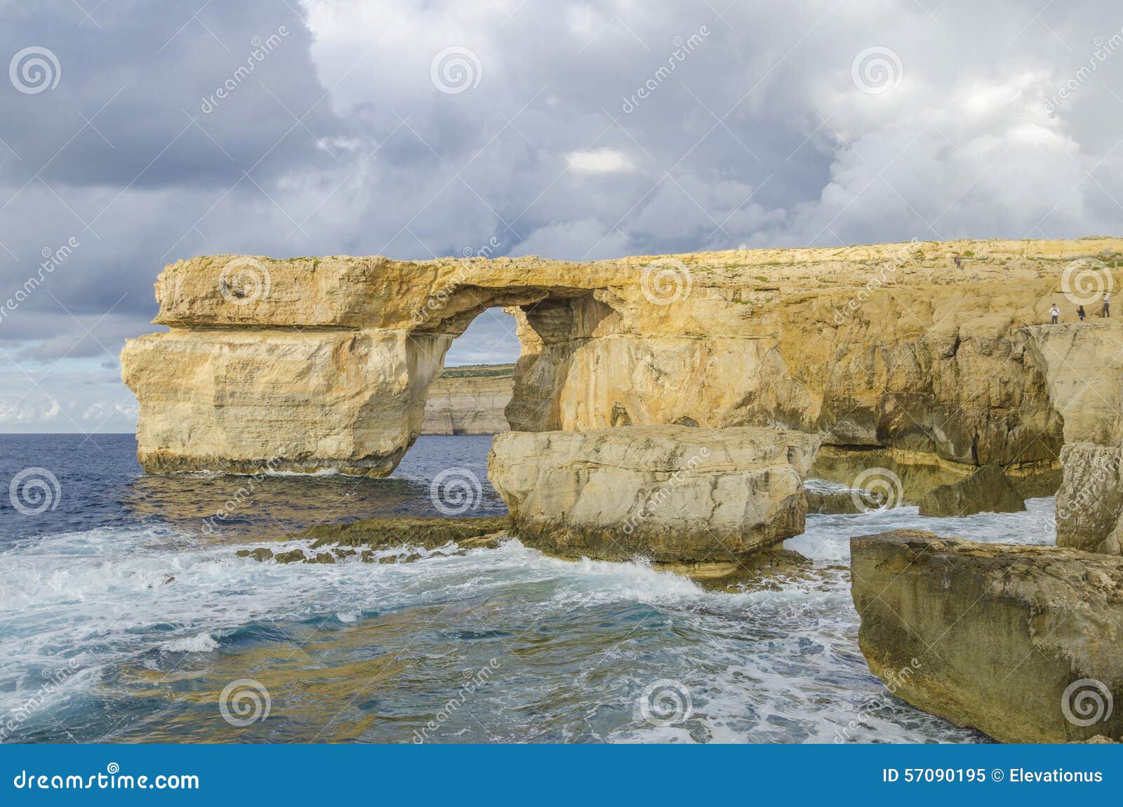 Azure Window, Malta before Sunset Stock Image - Image of clouds, cloud ...