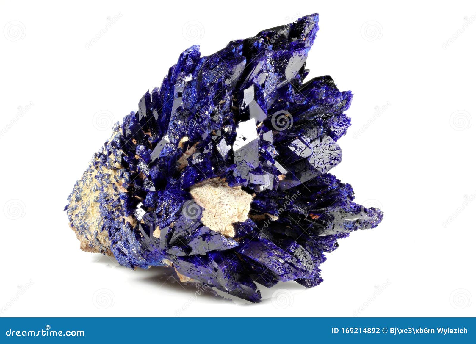 Azurite crystal cluster stock photo. Image of mineral - 169214892