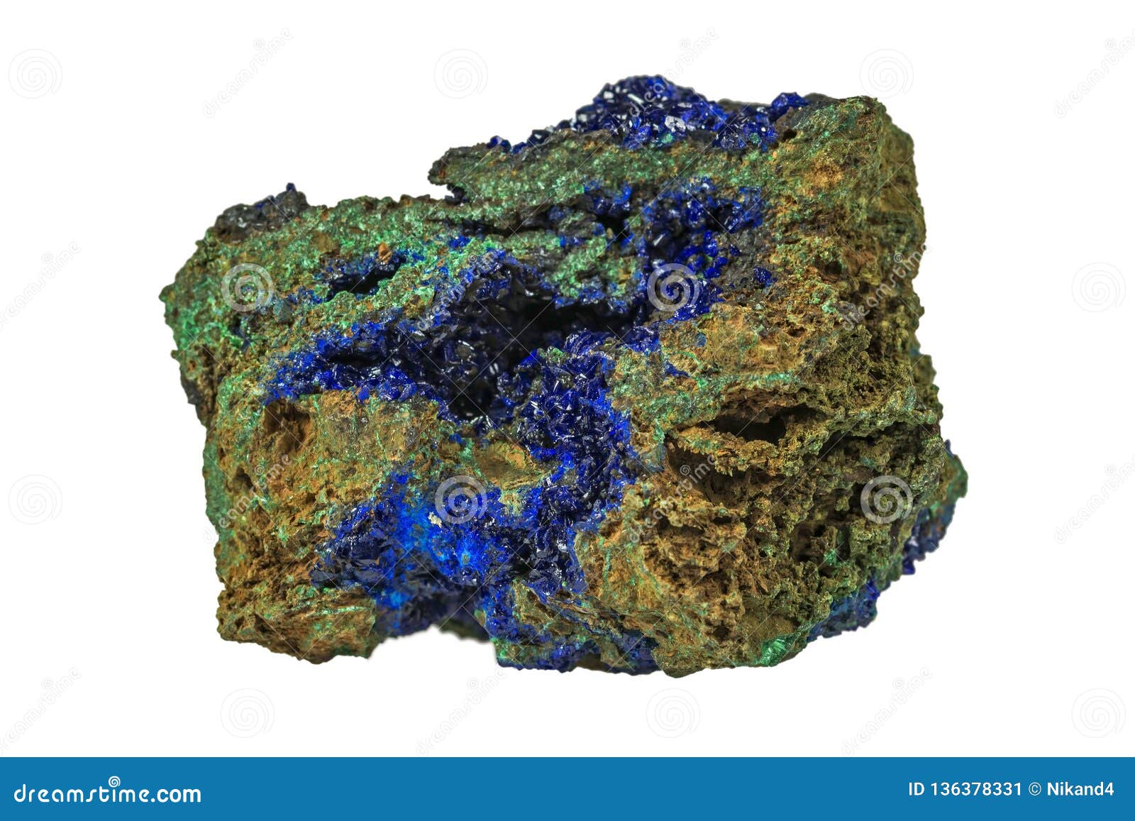 Azurite & Green Malachite Stock Image - Image of blue, azurite: 136378331