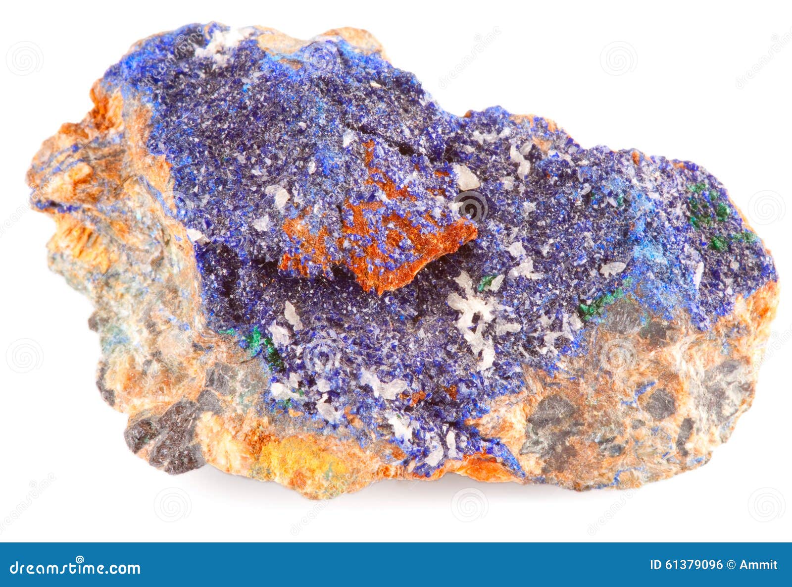 Azurite Mineral Azul Aislado Foto de archivo - Imagen de pigmento, vida ...