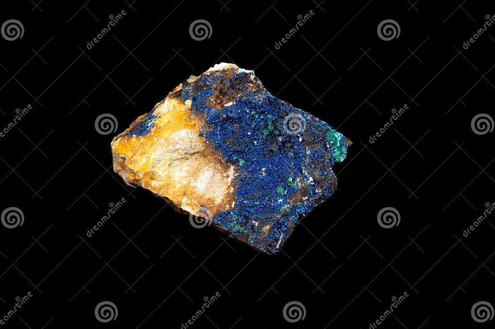 Azurite Ore on Black Background Stock Photo - Image of brilliant ...
