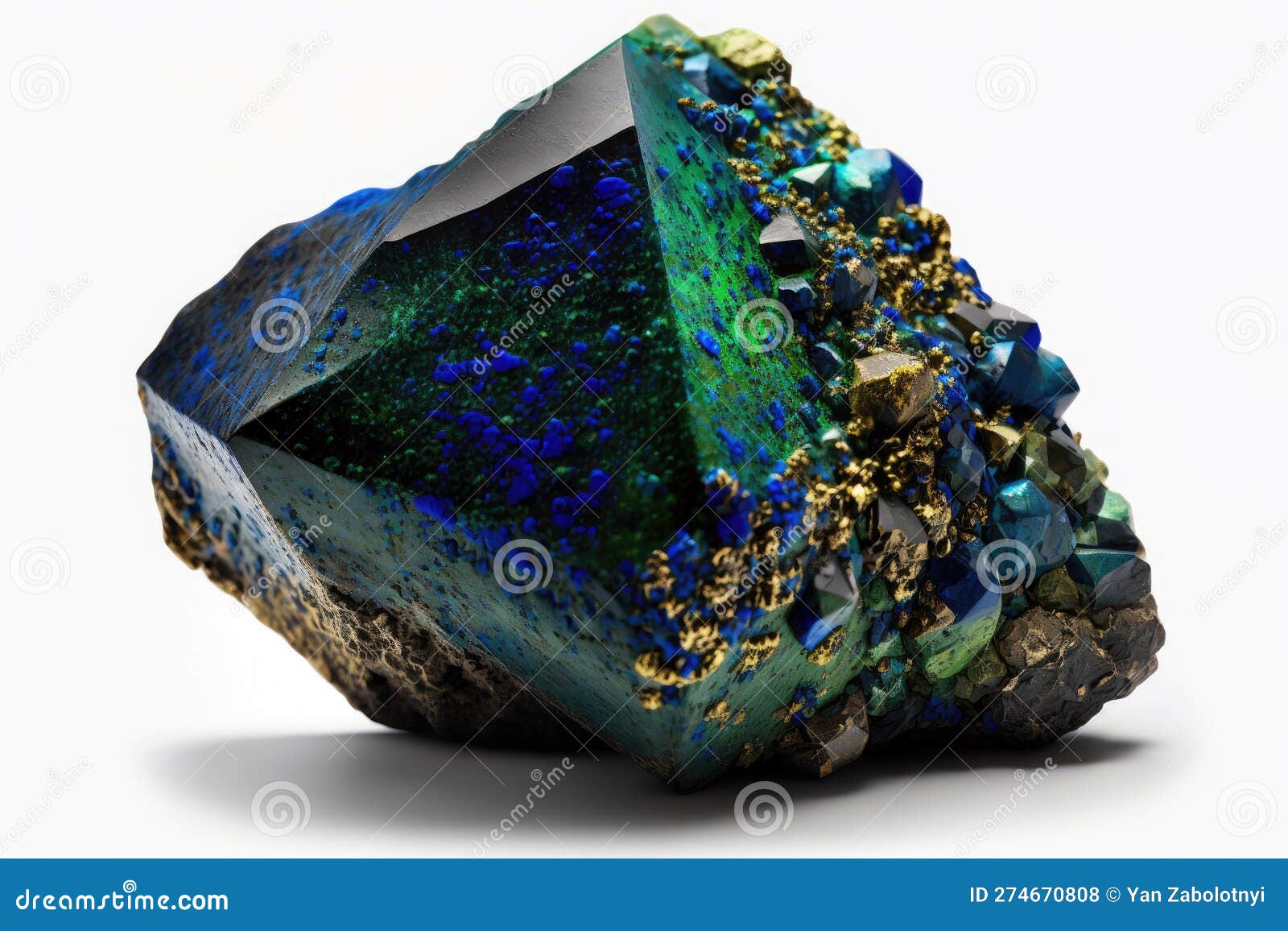 Azurite Stone on White Background. Generative AI Stock Illustration ...