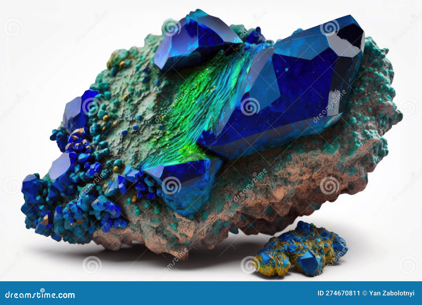 Azurite Stone on White Background. Generative AI Stock Illustration ...