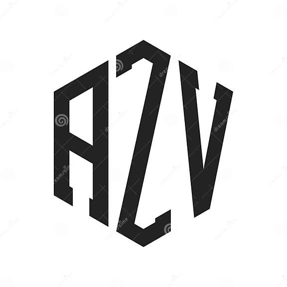 AZV Logo Design. Initial Letter AZV Monogram Logo Using Hexagon Shape ...